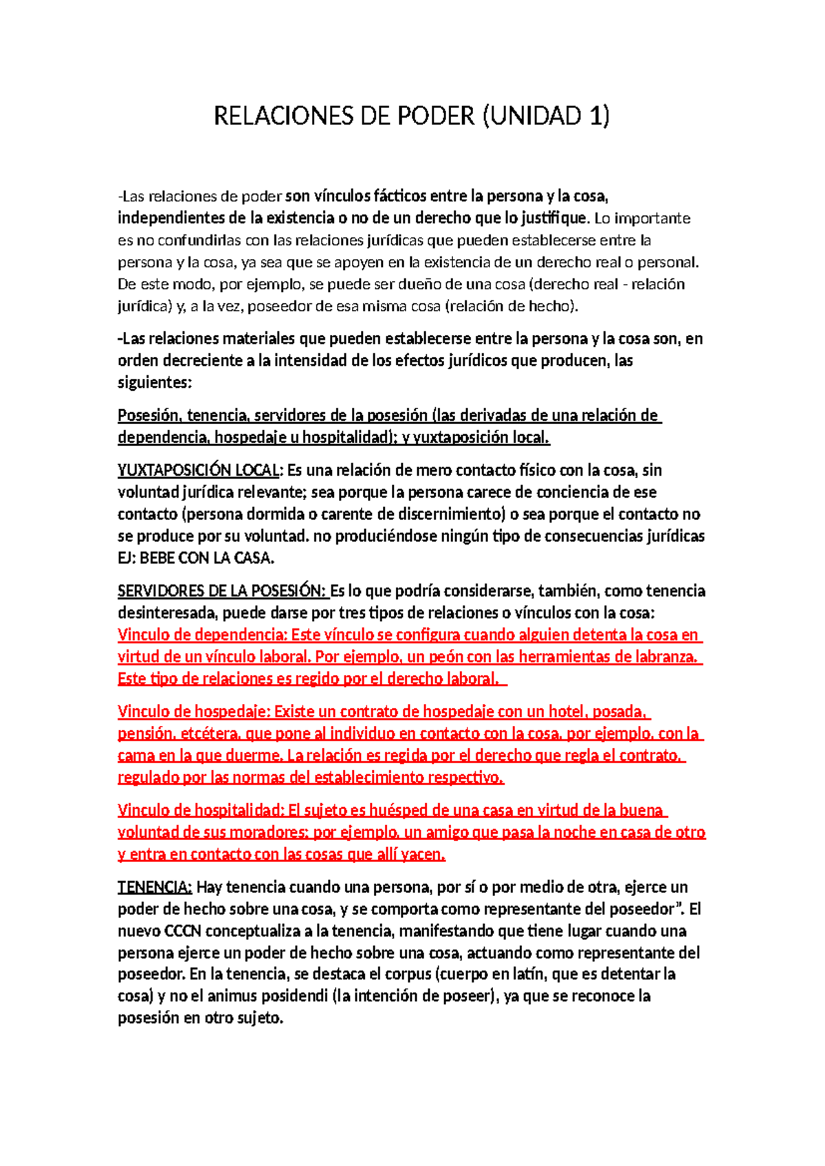 Relaciones DE Poder Resumen - RELACIONES DE PODER (UNIDAD 1) -Las ...