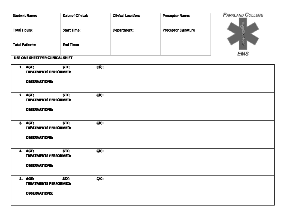 ED Assesment Form - emt - MCB 244 - Studocu