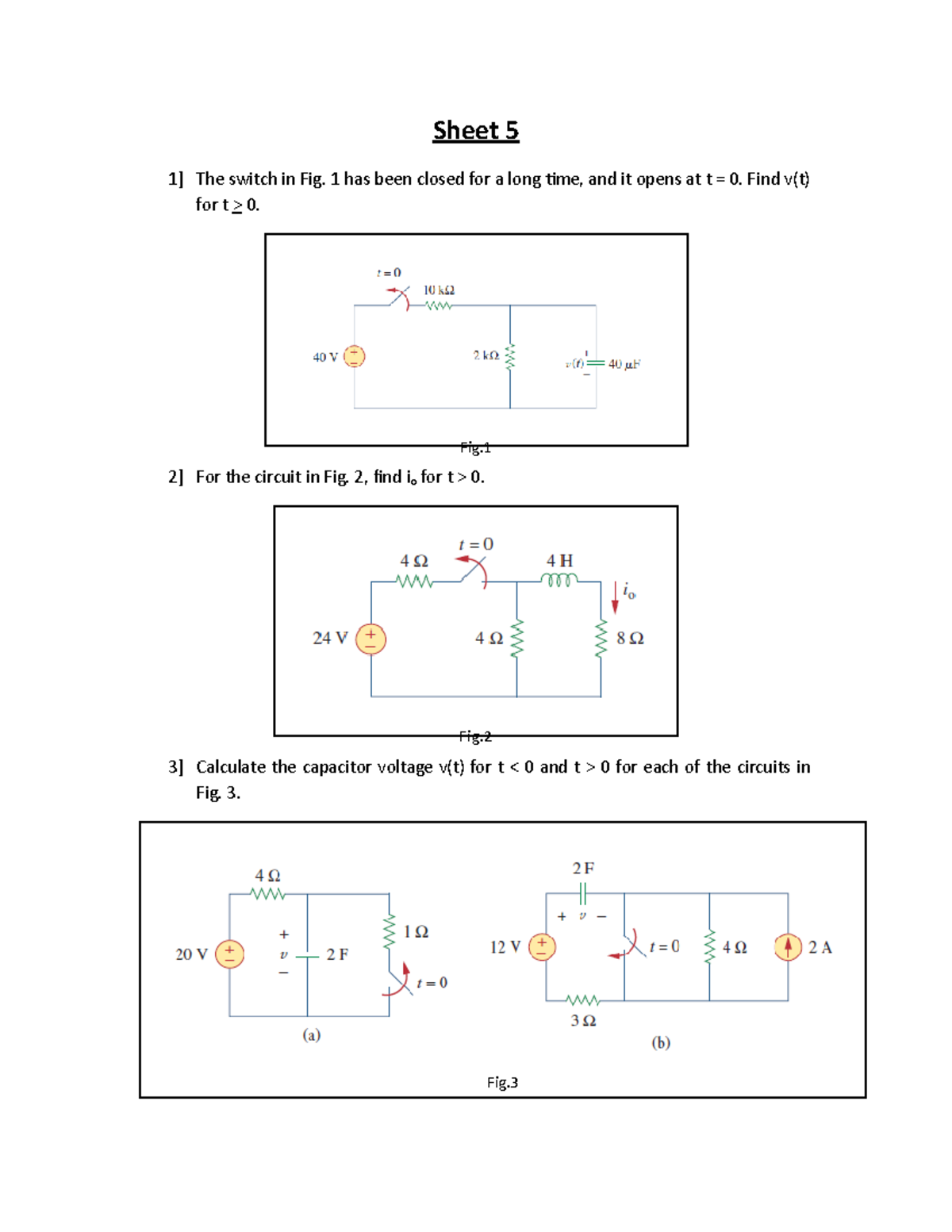 BIS151 Sheet 5 - Hw05 sol - assignment an PDF for medical physics wave - Sheet 5 1] The switch ...