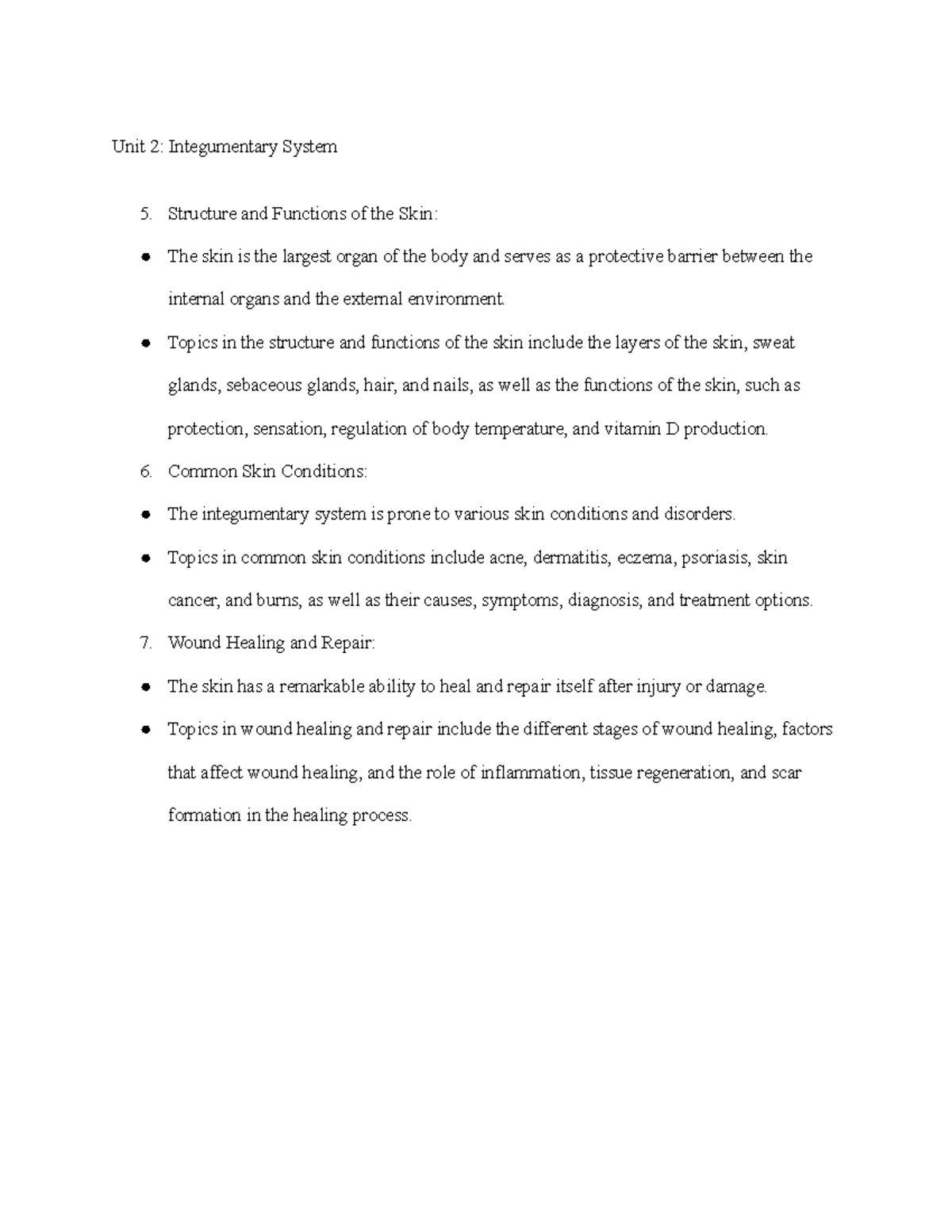 Unit 2 Integumentary System - Unit 2: Integumentary System Structure ...