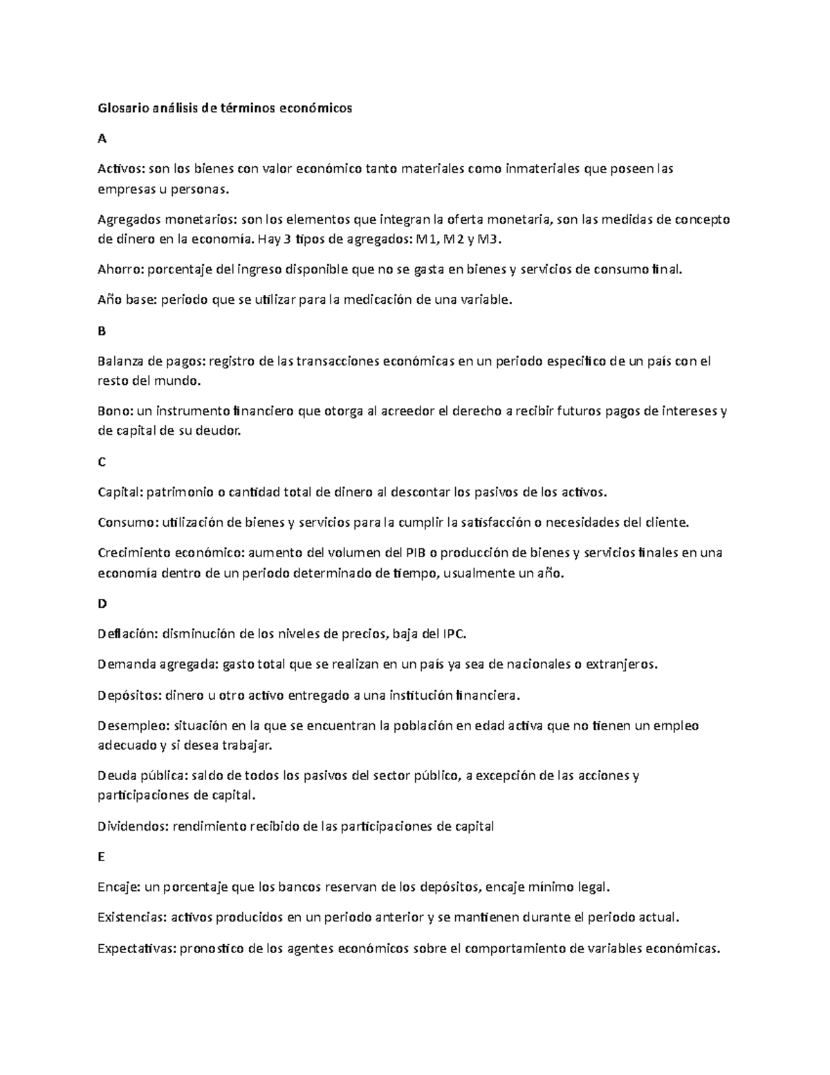 Glosarios terminos economicos - Glosario análisis de términos ...