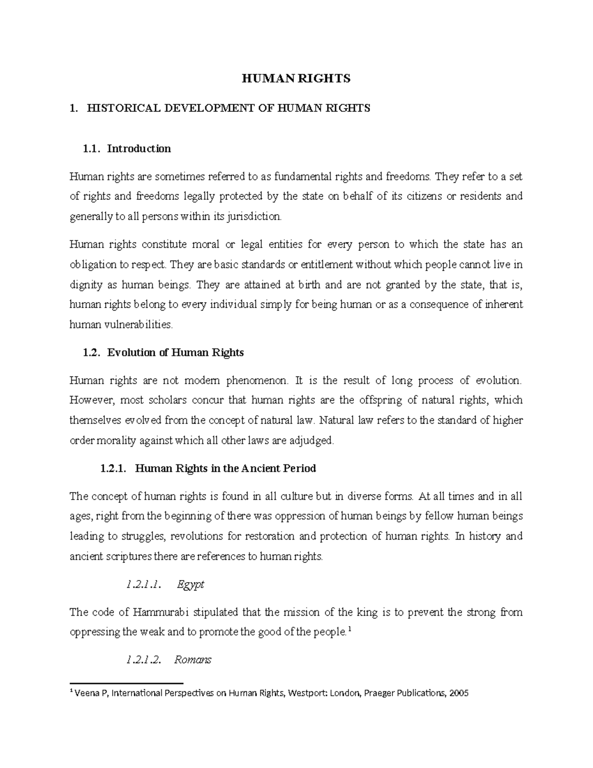 Human Rights- Constitutional Law - HUMAN RIGHTS 1. HISTORICAL ...