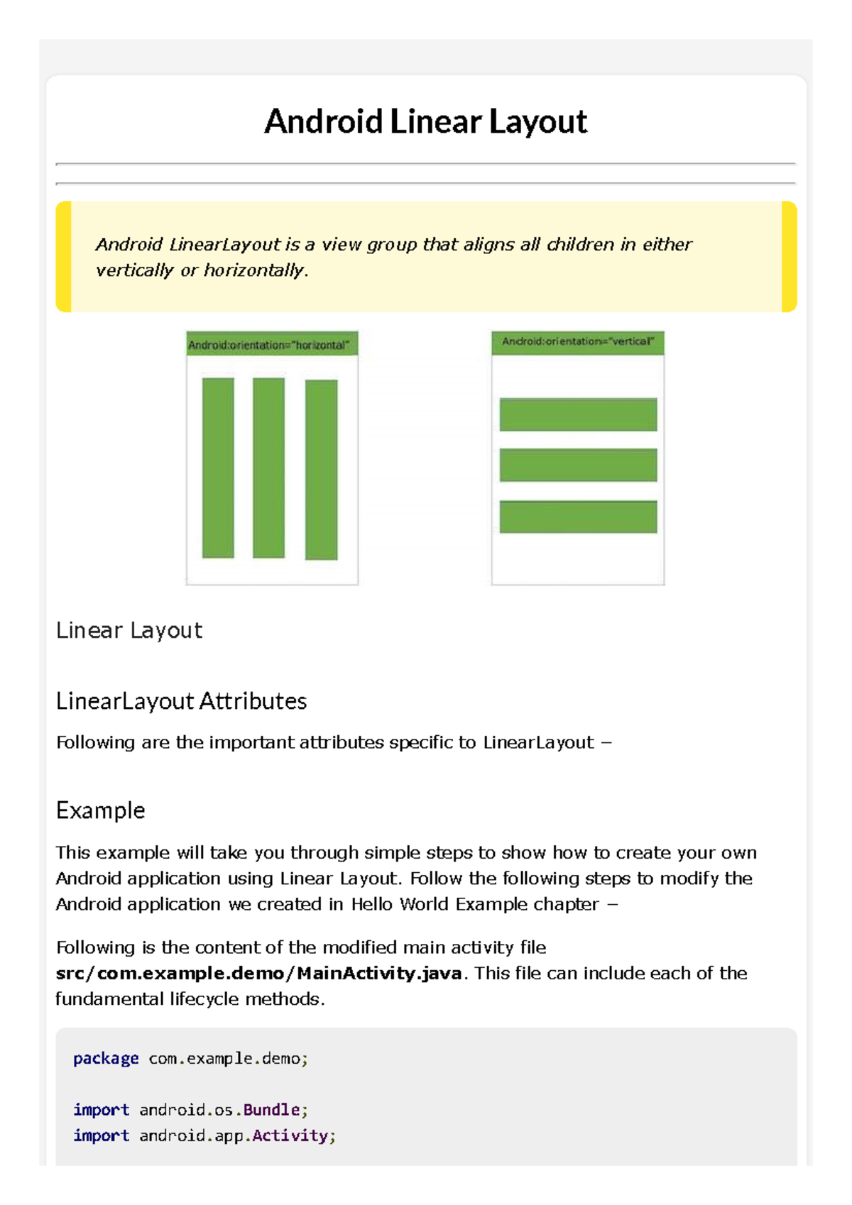 Android Linear Layout Summary Computer Graphics Android Linear Layout Linear Layout