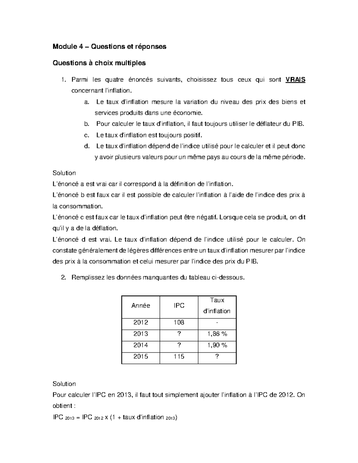 Module 4 - Ex. mis à la disposotion des étudiants 1 - Module 4 ...
