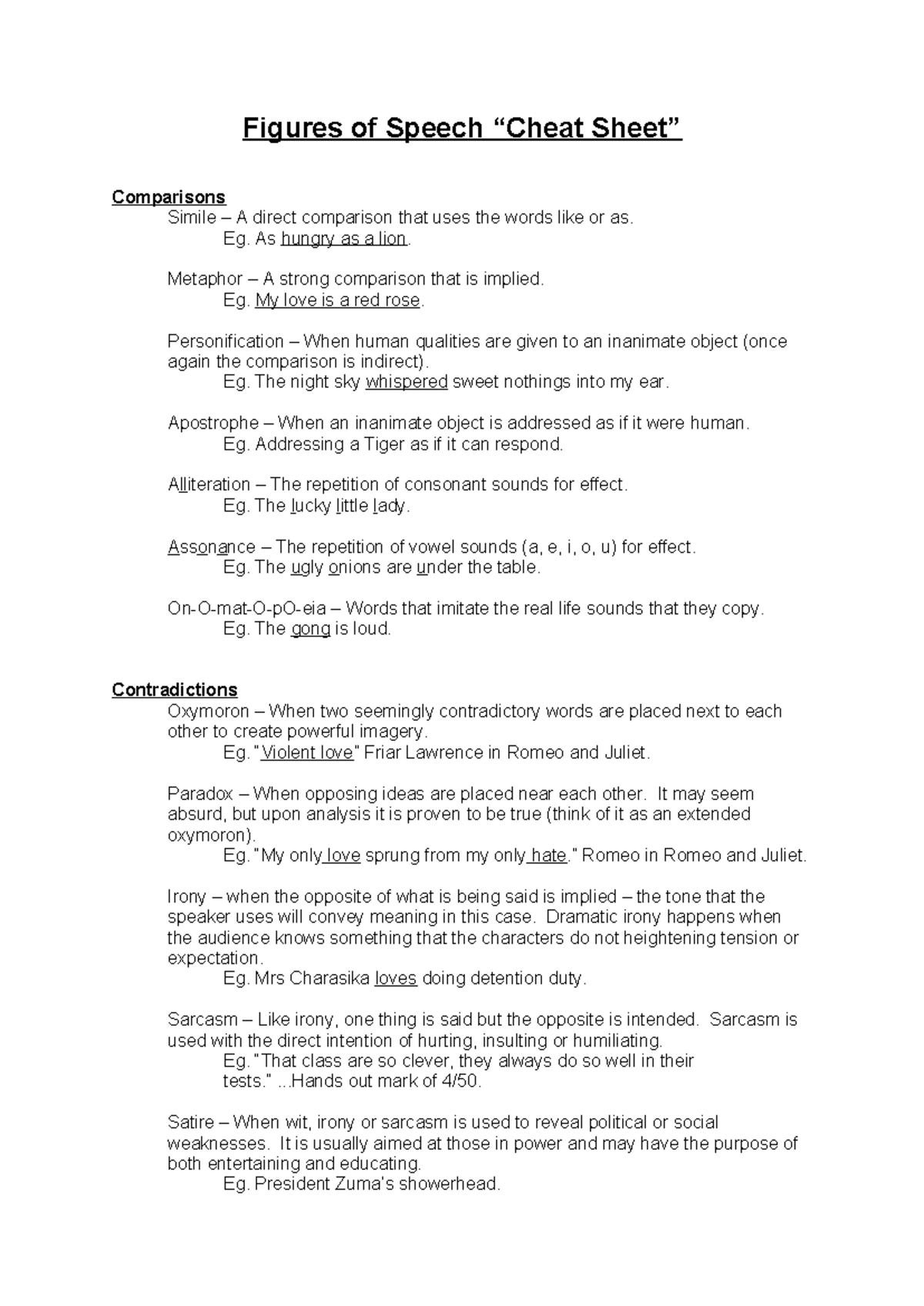 Figs of Speech Cheat Sheet.doc · version 1 - Figures of Speech “Cheat ...