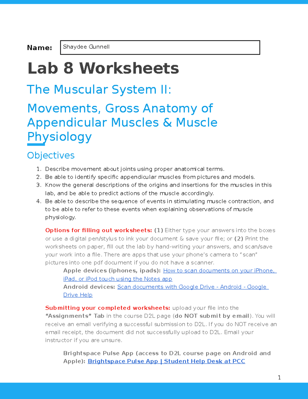 Lab 8 Worksheets for 3rd edition - Name: Shaydee Gunnell Lab 8 ...