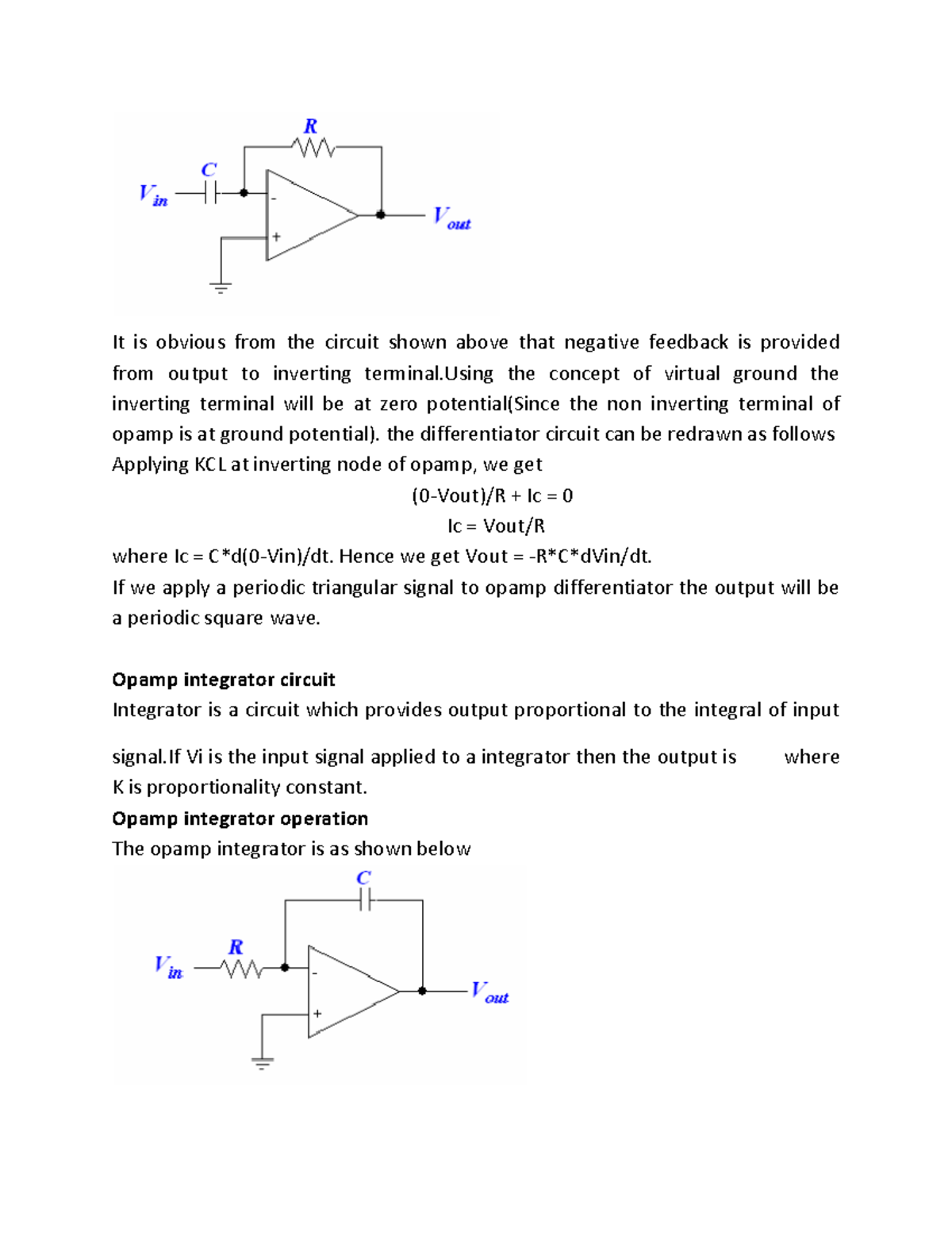15 - Opamp integrator circuit Integrator is a circuit which provides ...
