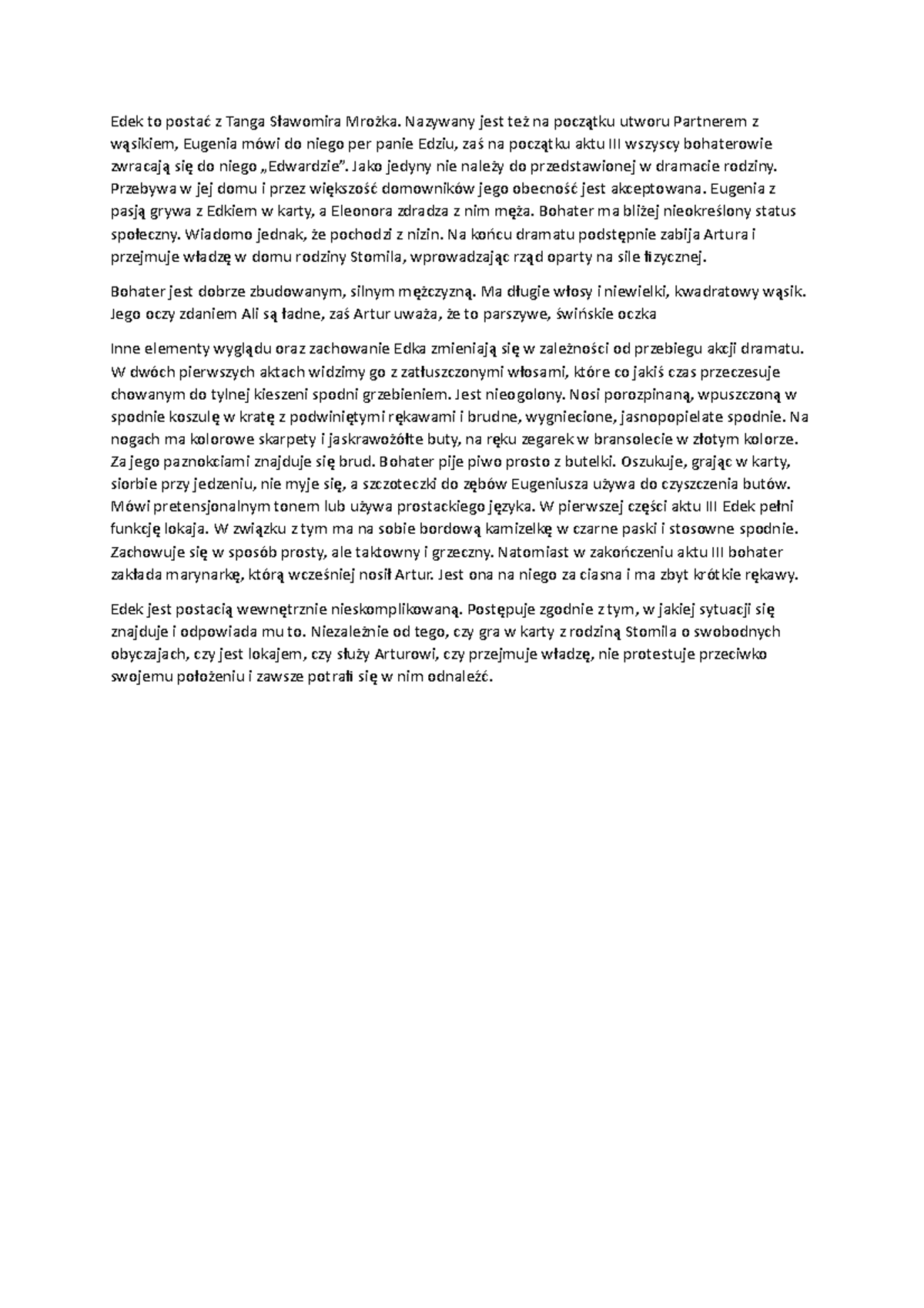 EDEK-tango - sssss - Edek to postać z Tanga Sławomira Mrożka. Nazywany ...