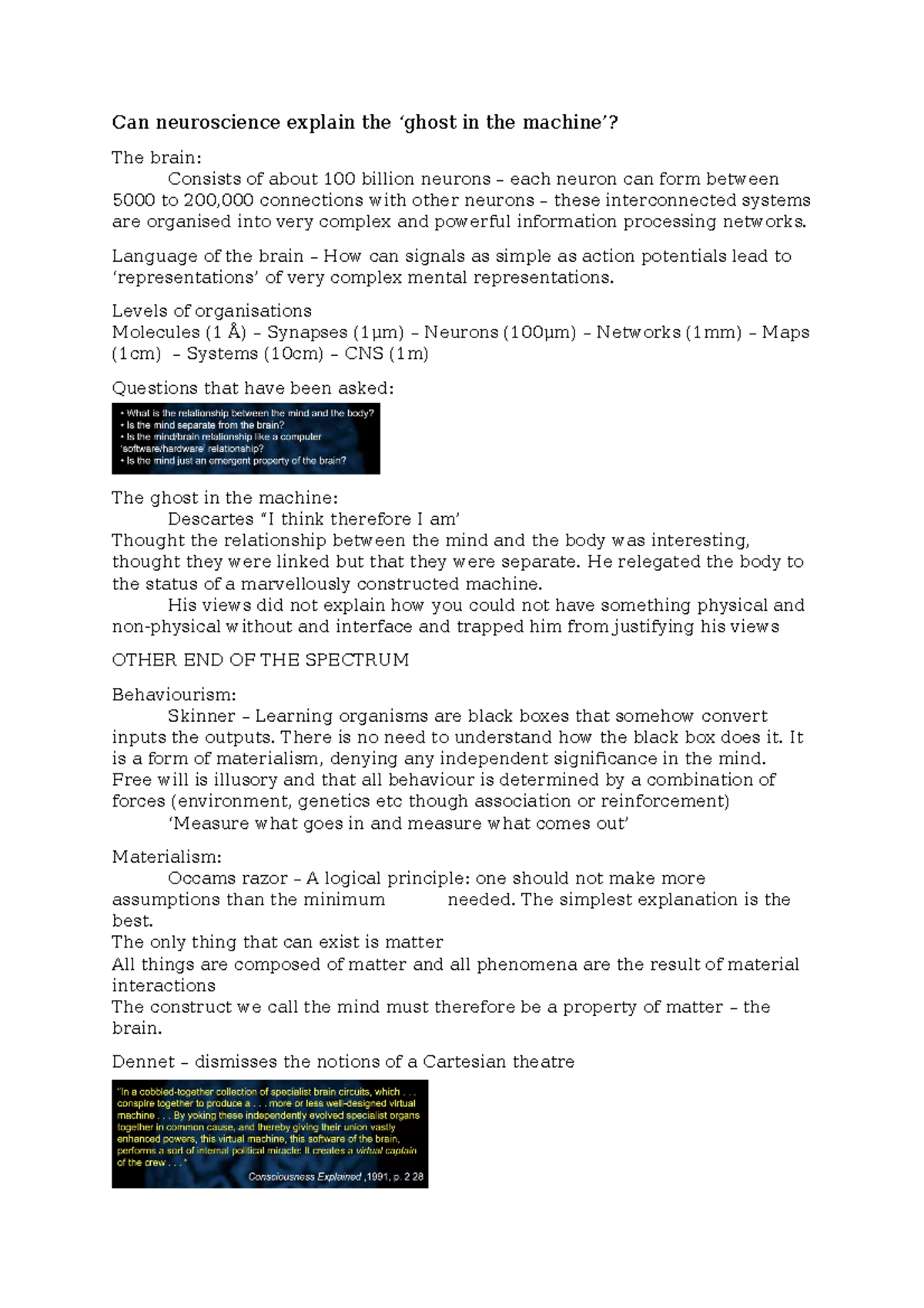 Lesson 1 Ghost in the box - Can neuroscience explain the ‘ghost in the ...