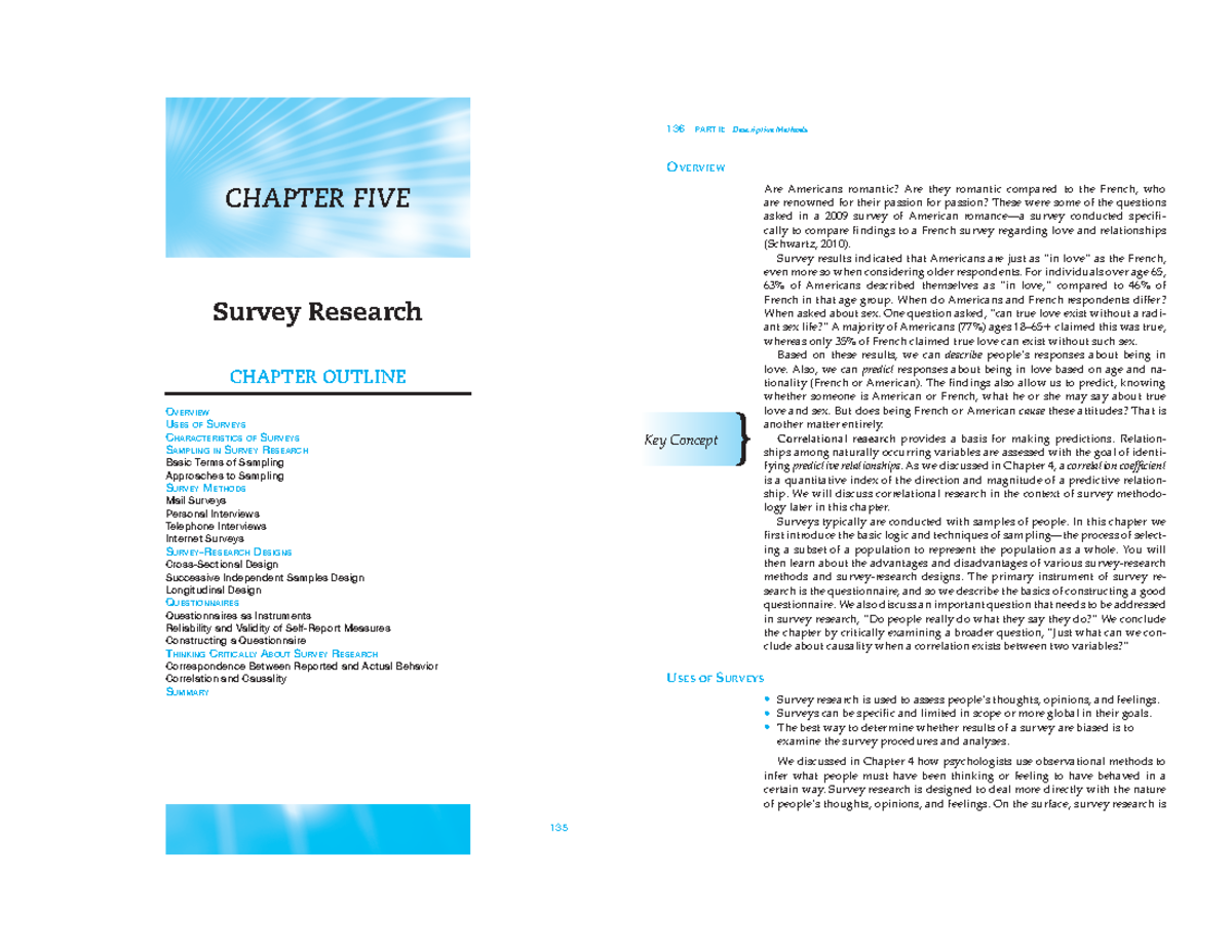Chap 5 - Chap 5 - Survey Methods - 135 CHAPTER FIVE Survey Research ...