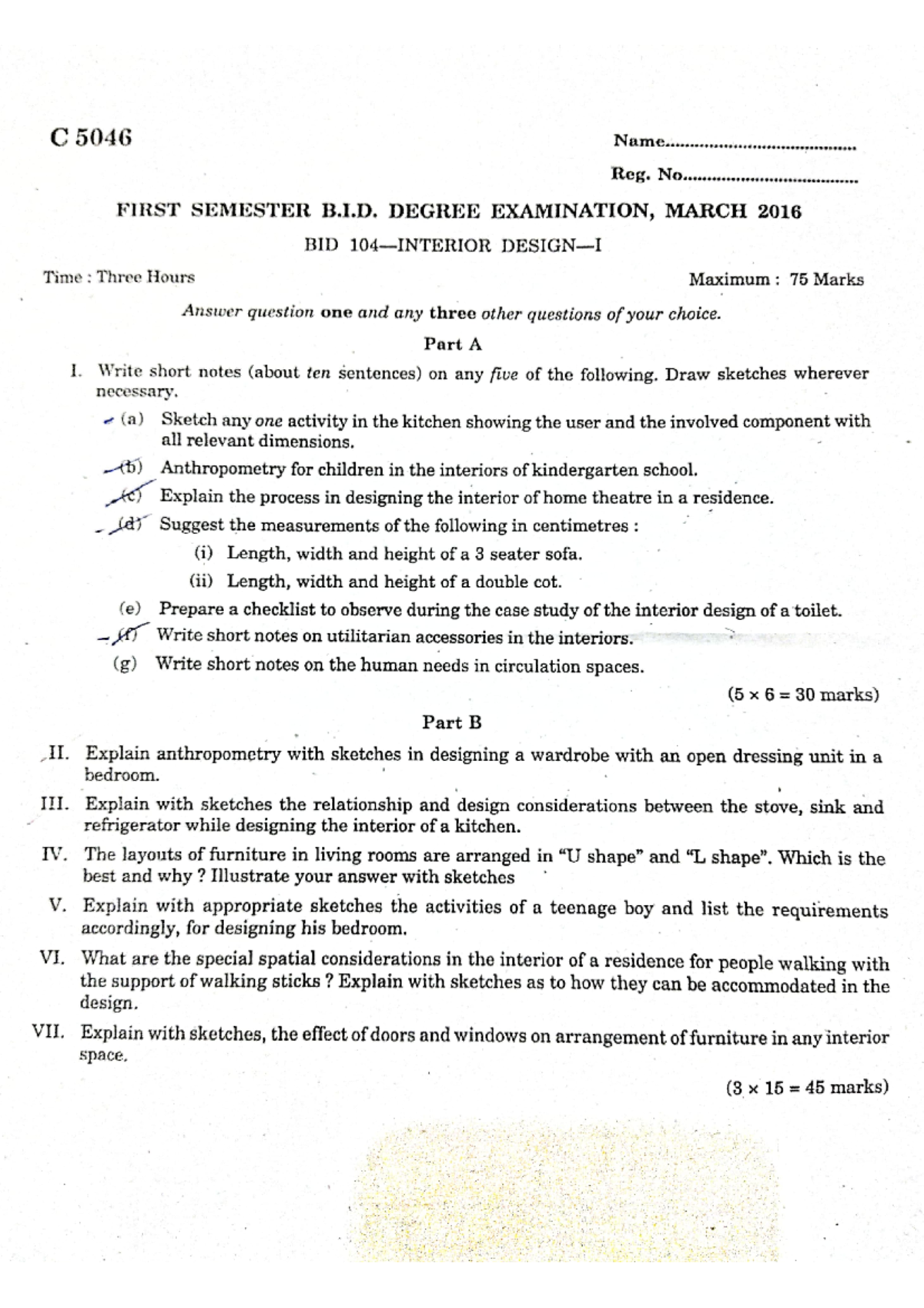 Question paper 2 - Interior design - Studocu