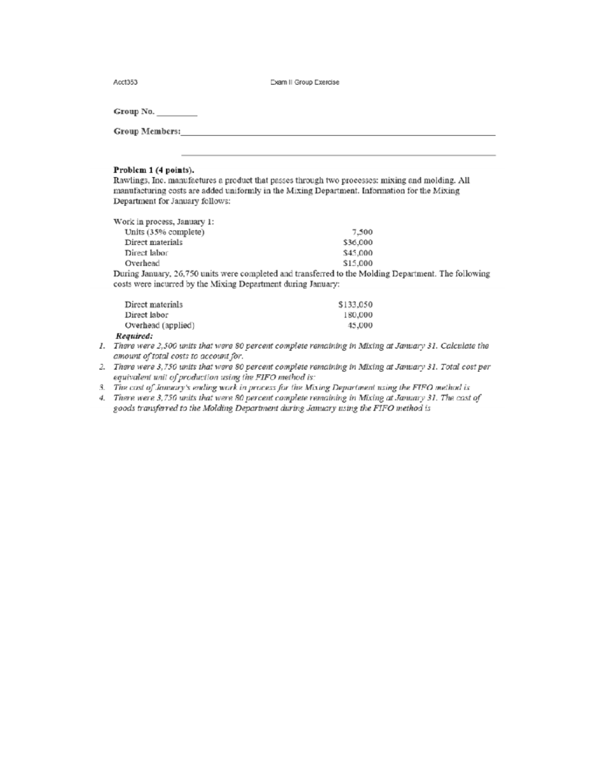 Exam 2 Review Problem 1 - ACCT 353 - Studocu