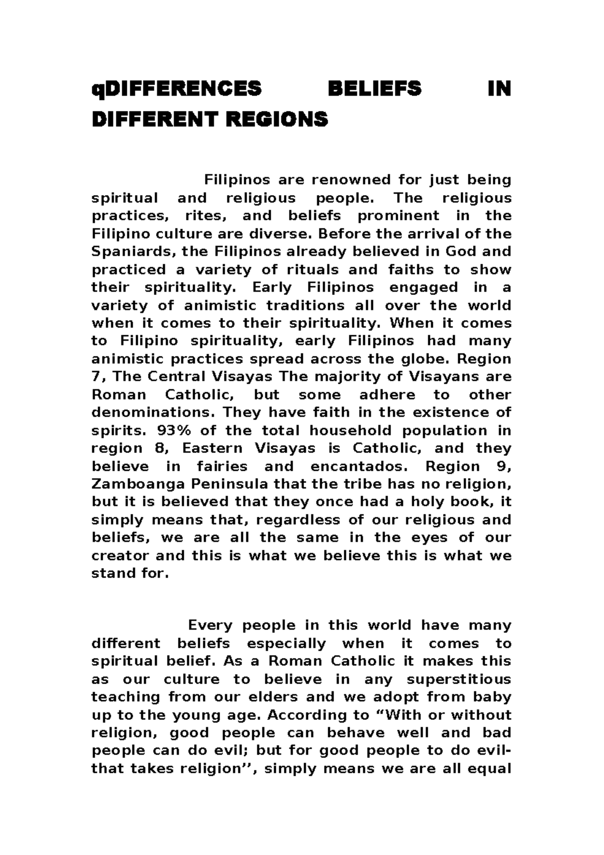 ONE Religion IN Different Beliefs - qDIFFERENCES BELIEFS IN DIFFERENT ...