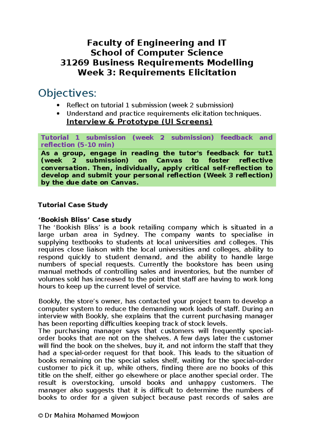 Tutorial 2 - tut2 - Faculty of Engineering and IT School of Computer ...