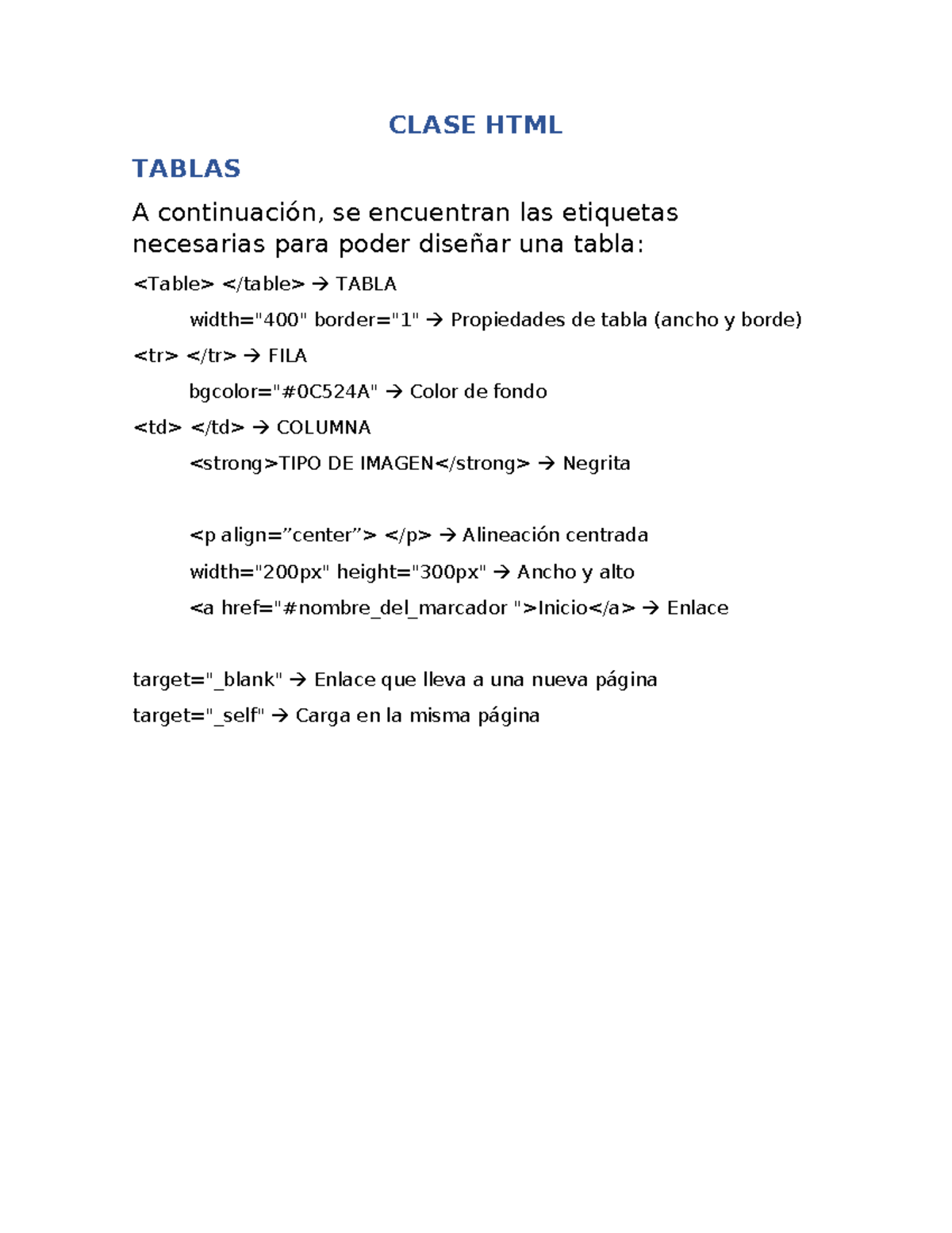 Clase HTML - Ejercicio de maquetacion - CLASE HTML TABLAS A continuación, se encuentran las ...
