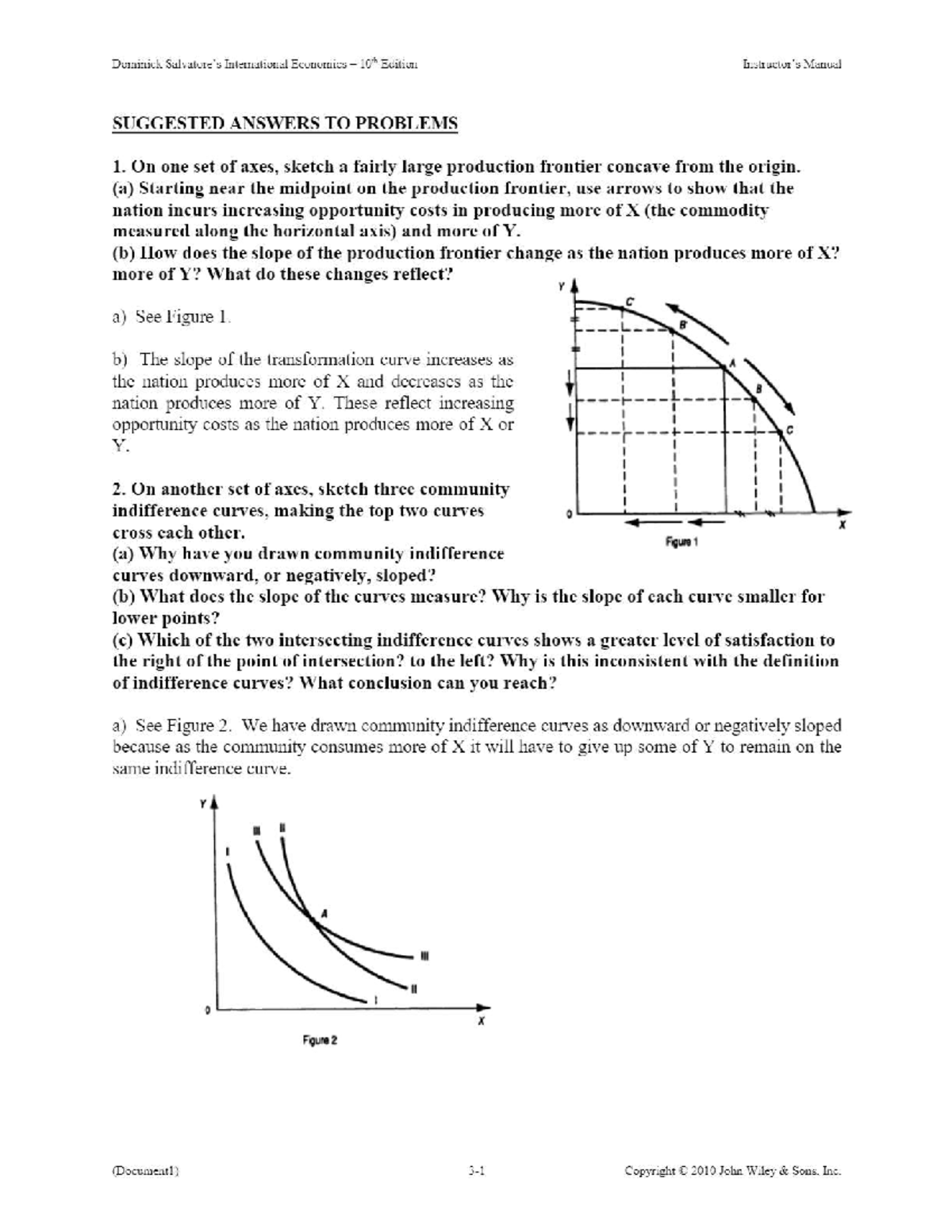 Chapter 3 Dominick Economics Edition Manual SUGGESTED ANSWERS TO PROBLEIVIS 1 On One Set Of