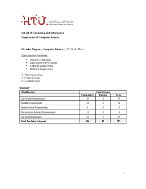 Curriculum and Study Plans IS TD - School of Computing and Informatics ...