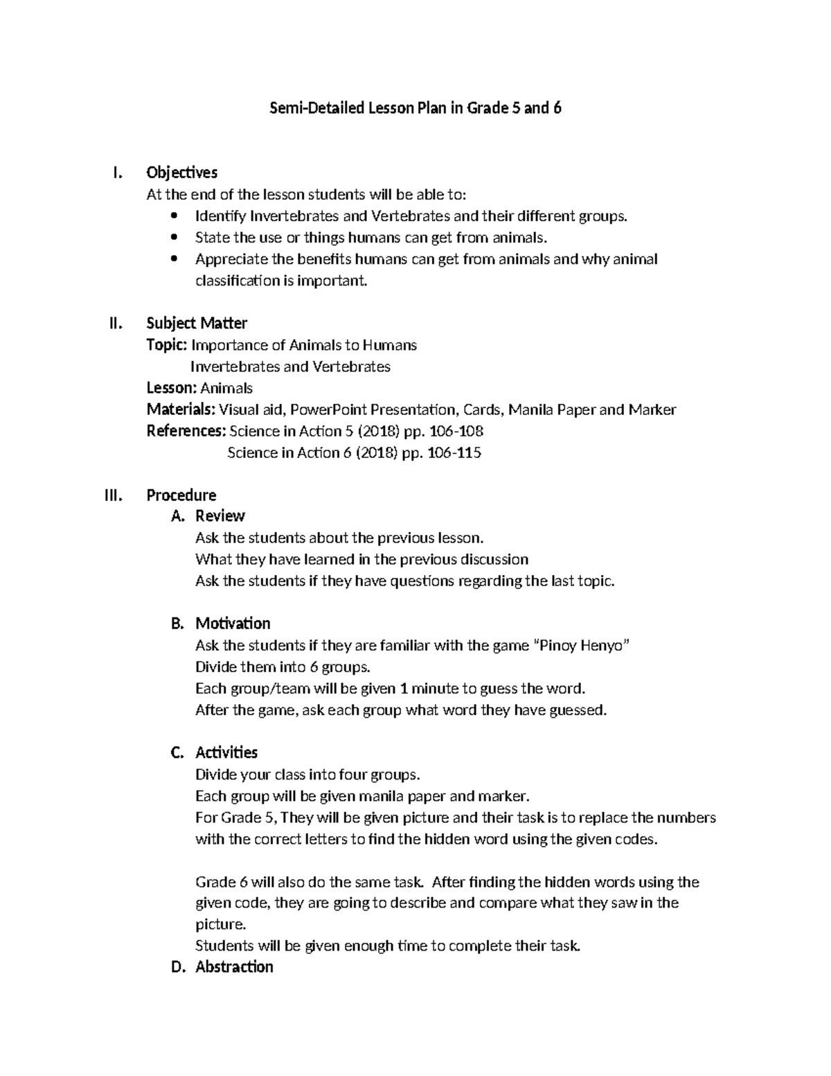Multigrade Lesson Plan 5 & 6 Final - Semi-Detailed Lesson Plan in Grade ...