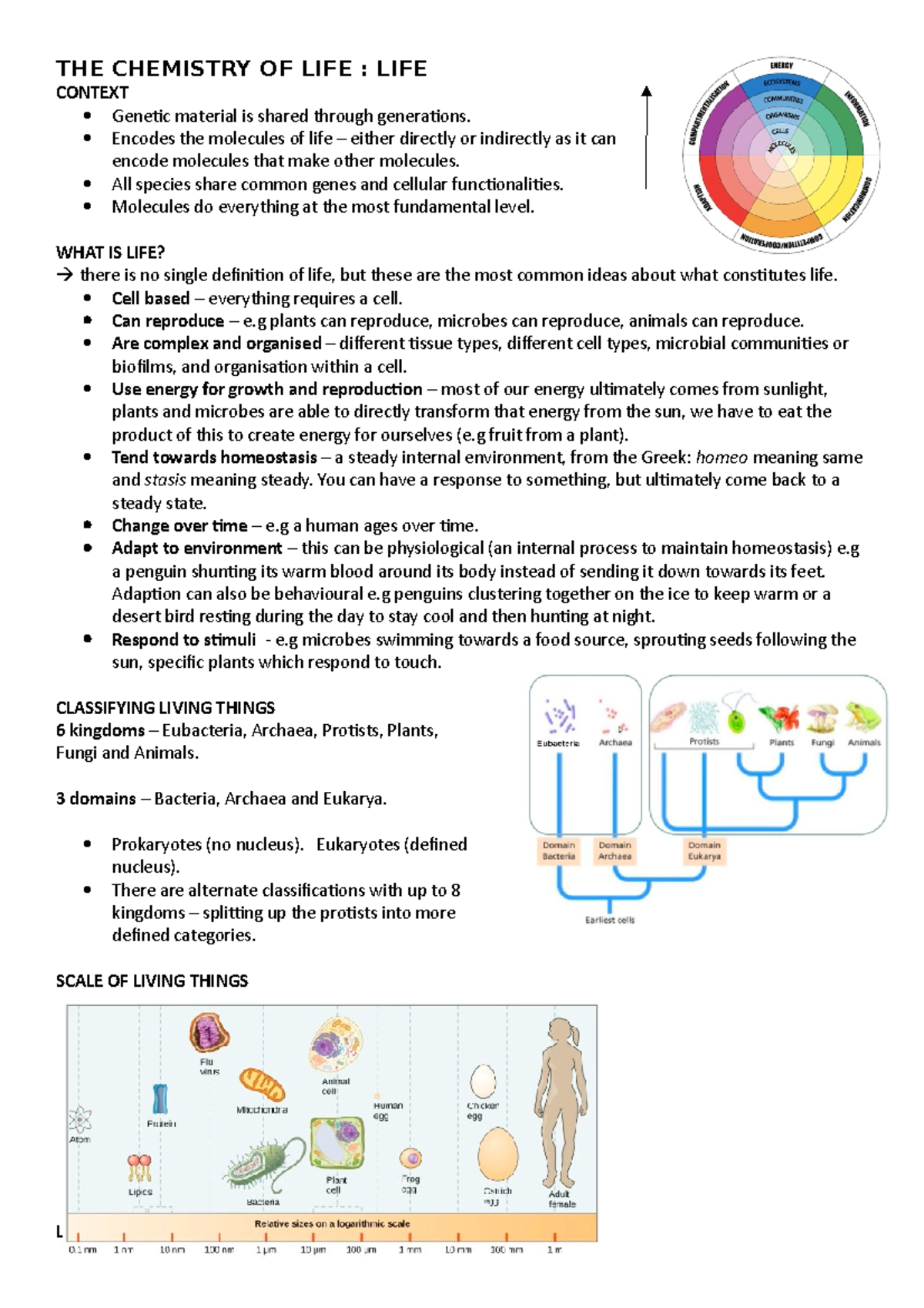 Module One - Information Transfer - Biol1007 - USyd - Studocu