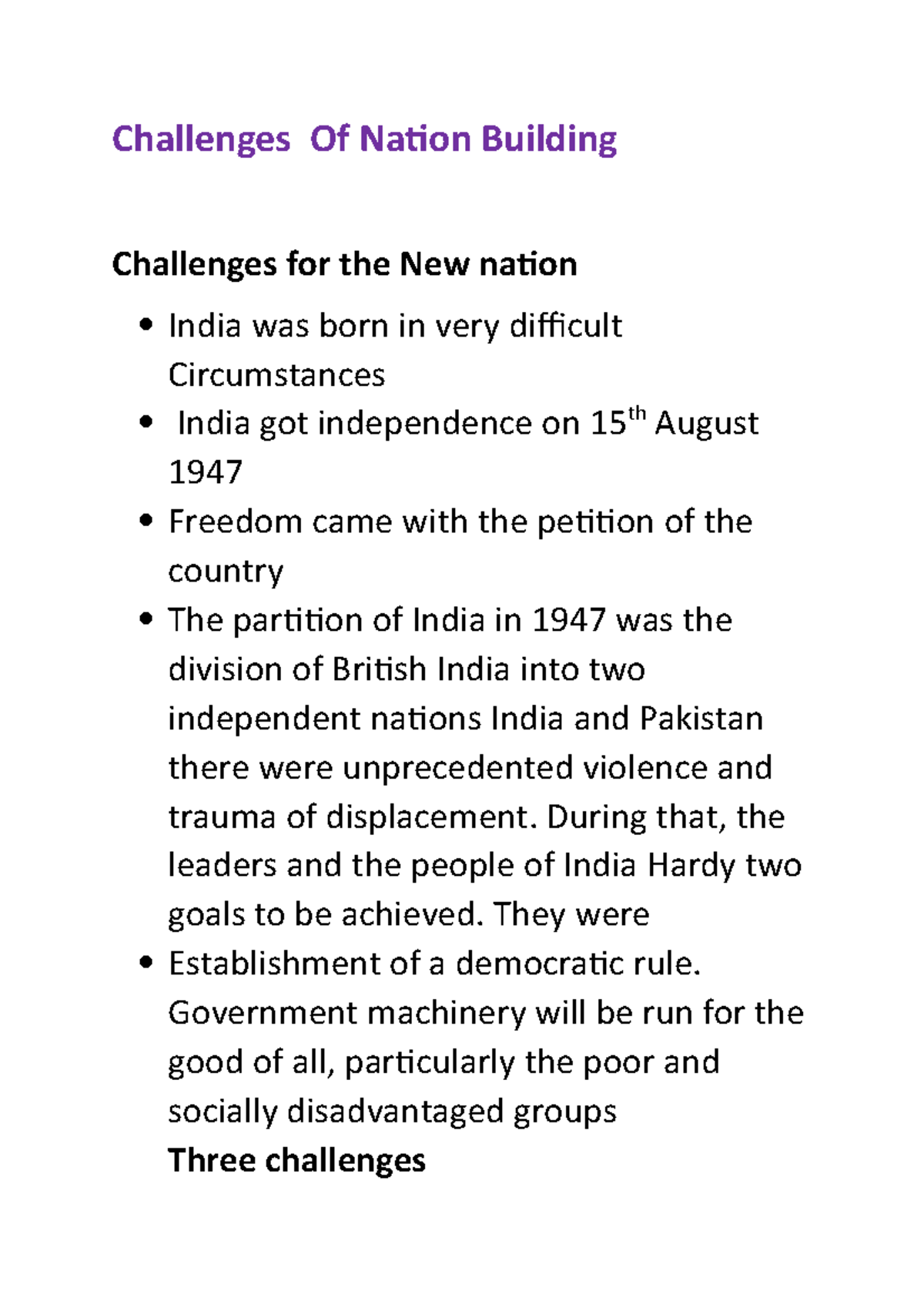 Challenges of Nation Building - Challenges Of Nation Building ...