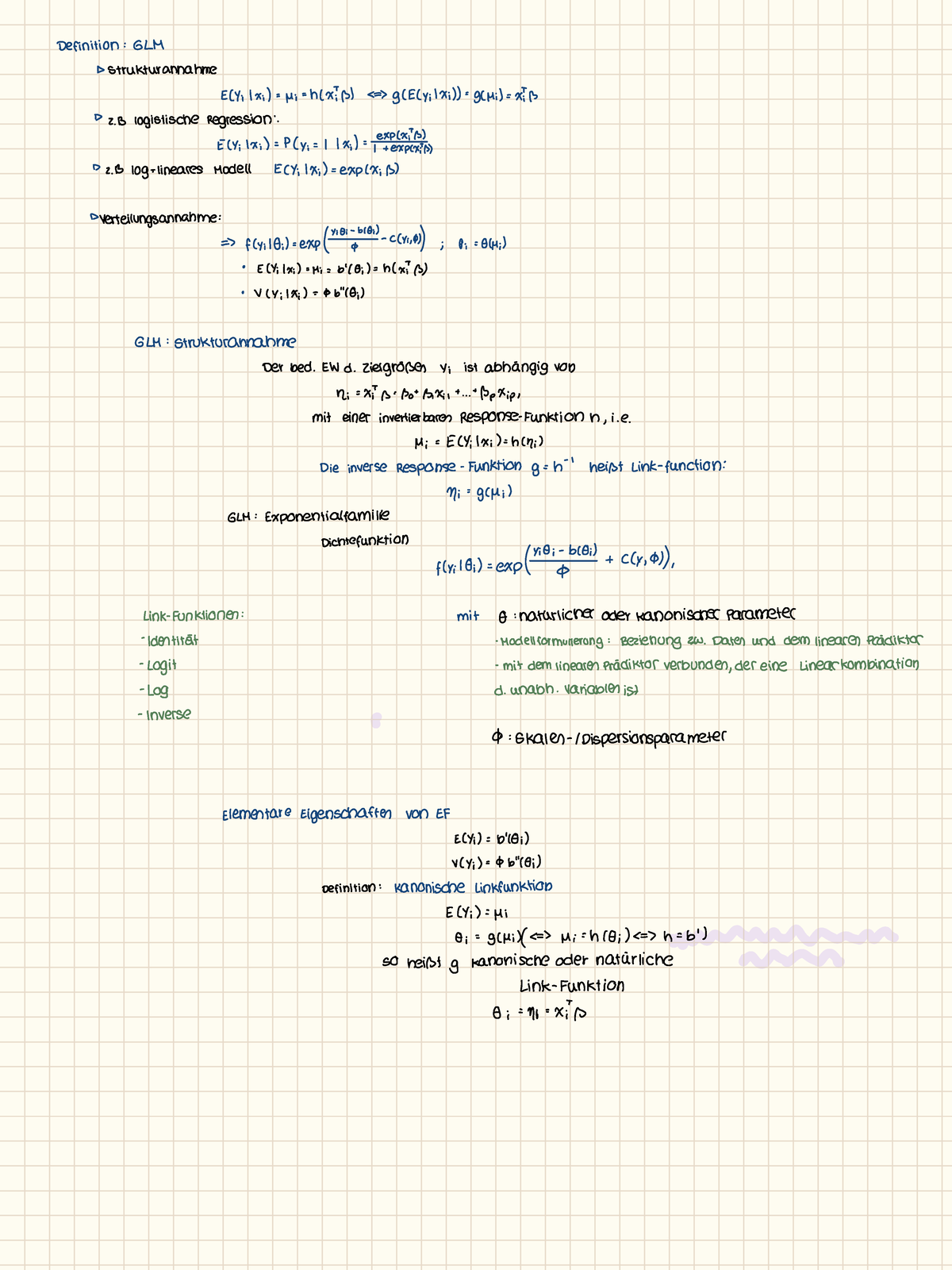 Generalized linear model - Lineare Modelle - Studocu