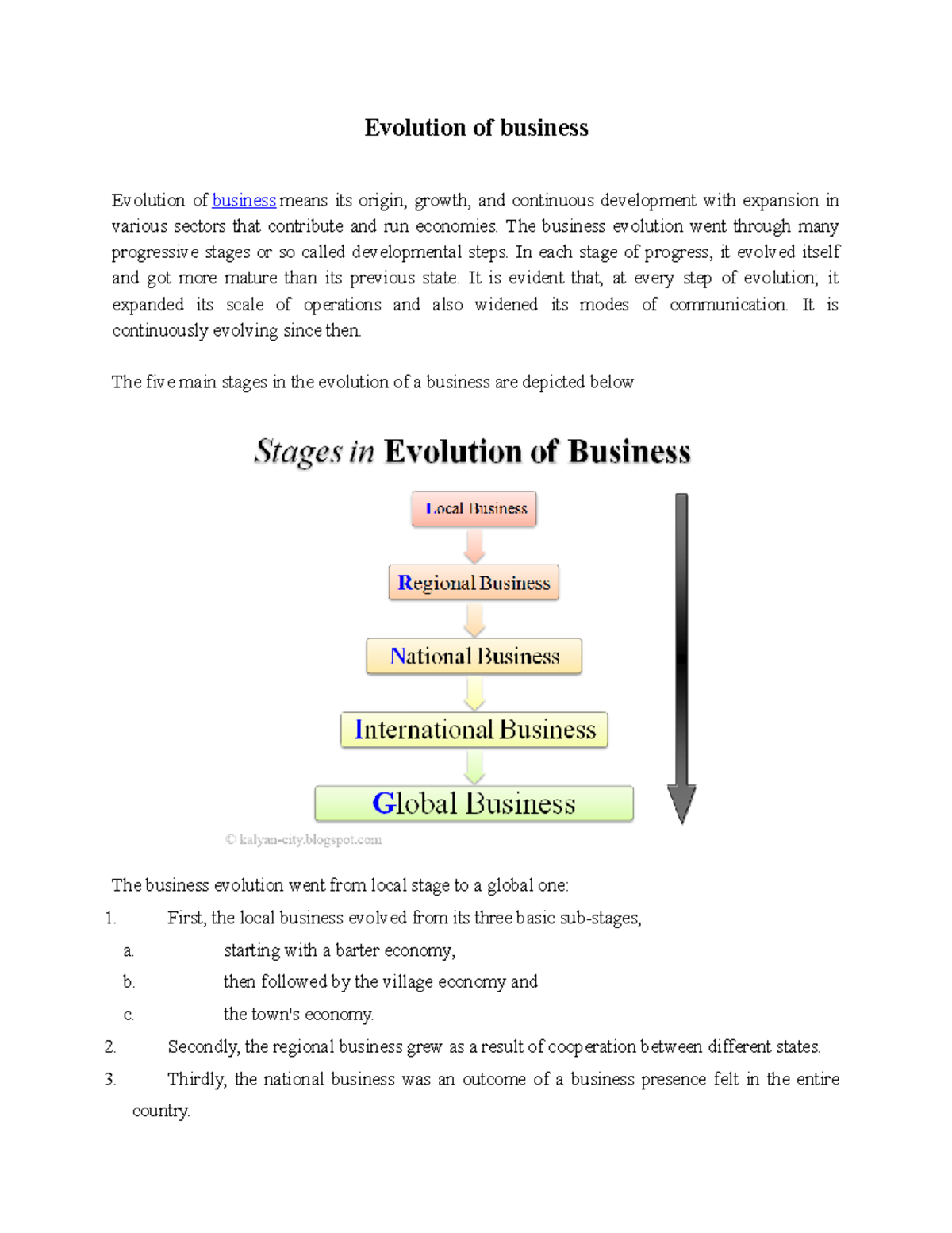 Evolution of business - Evolution of business Evolution of business ...