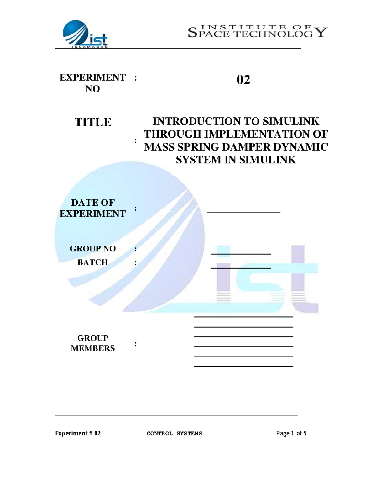 2 - Intro To Simulink - Lab Handouts - - Studocu