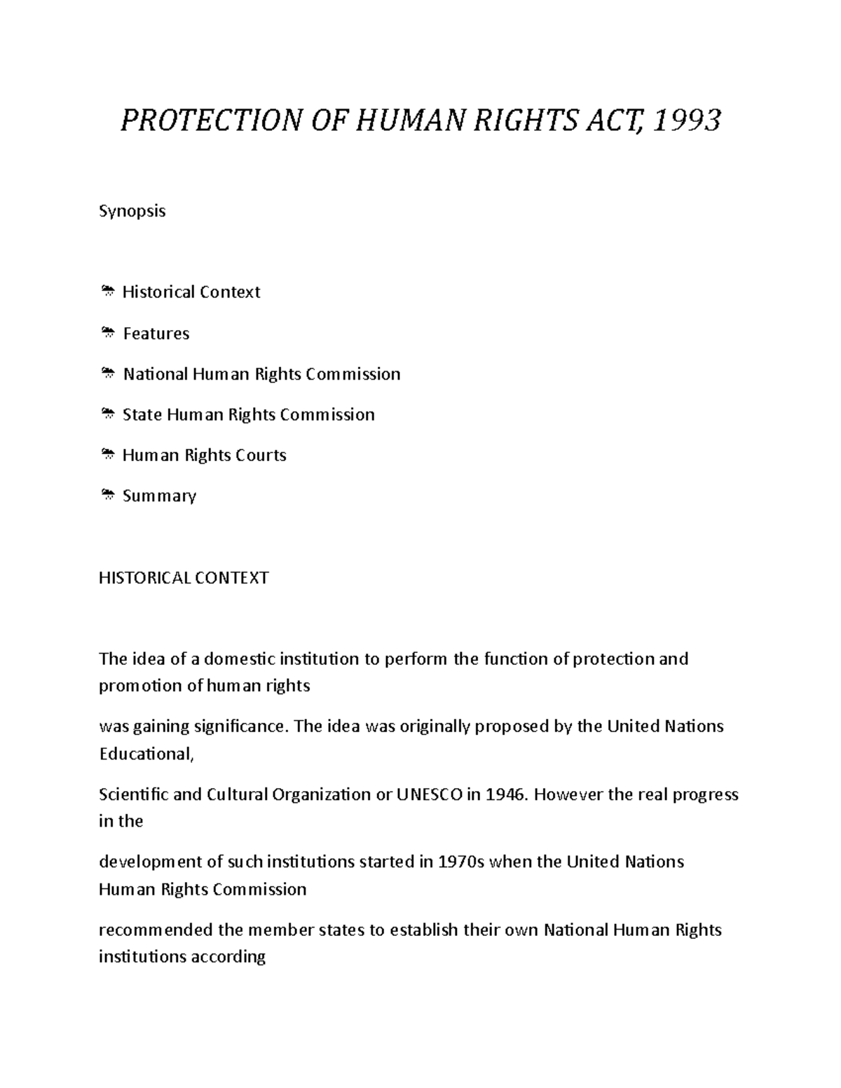 Protection OF Human Rights ACT - PROTECTION OF HUMAN RIGHTS ACT, 1993 ...