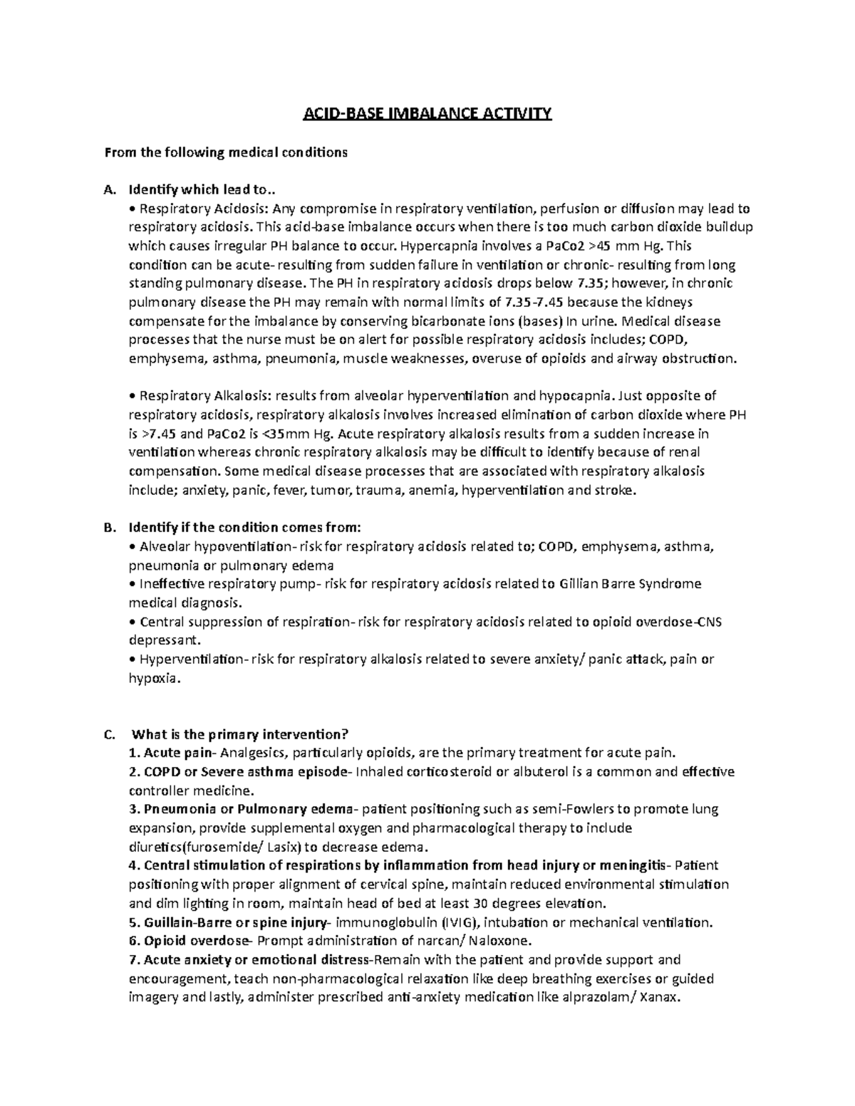 ACID-BASE CASE Study-UNIT 6 - ACID-BASE IMBALANCE ACTIVITY From the ...