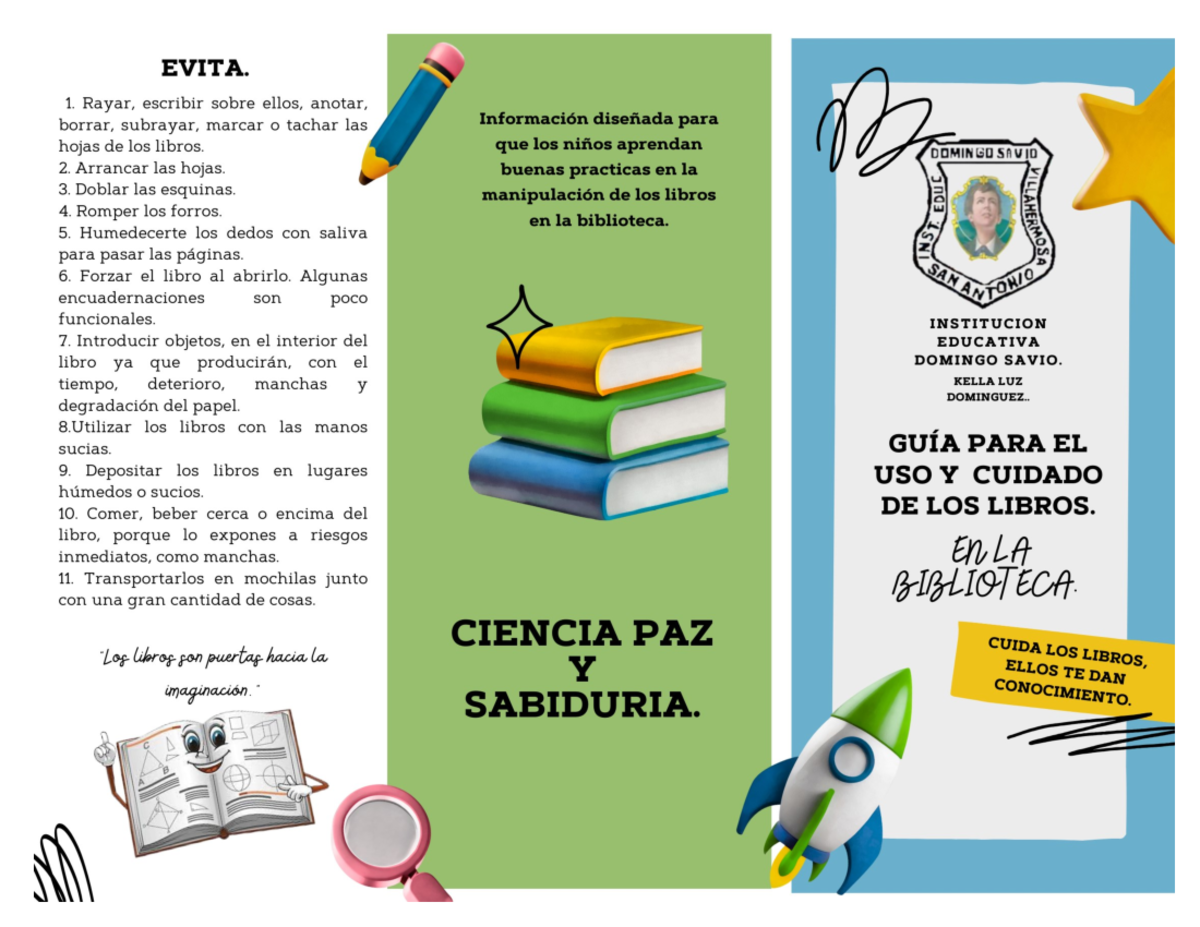 Folleto Manejo DE LOS Libros - EVITA. 1. Rayar, escribir sobre ellos ...