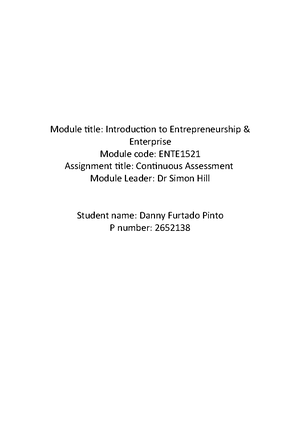 Task 4 - awsome - Module title: Introduction to Entrepreneurship ...