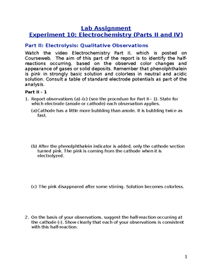 Chem 2 final exam study guide - Chem II Final Exam Study Guide Lecture ...