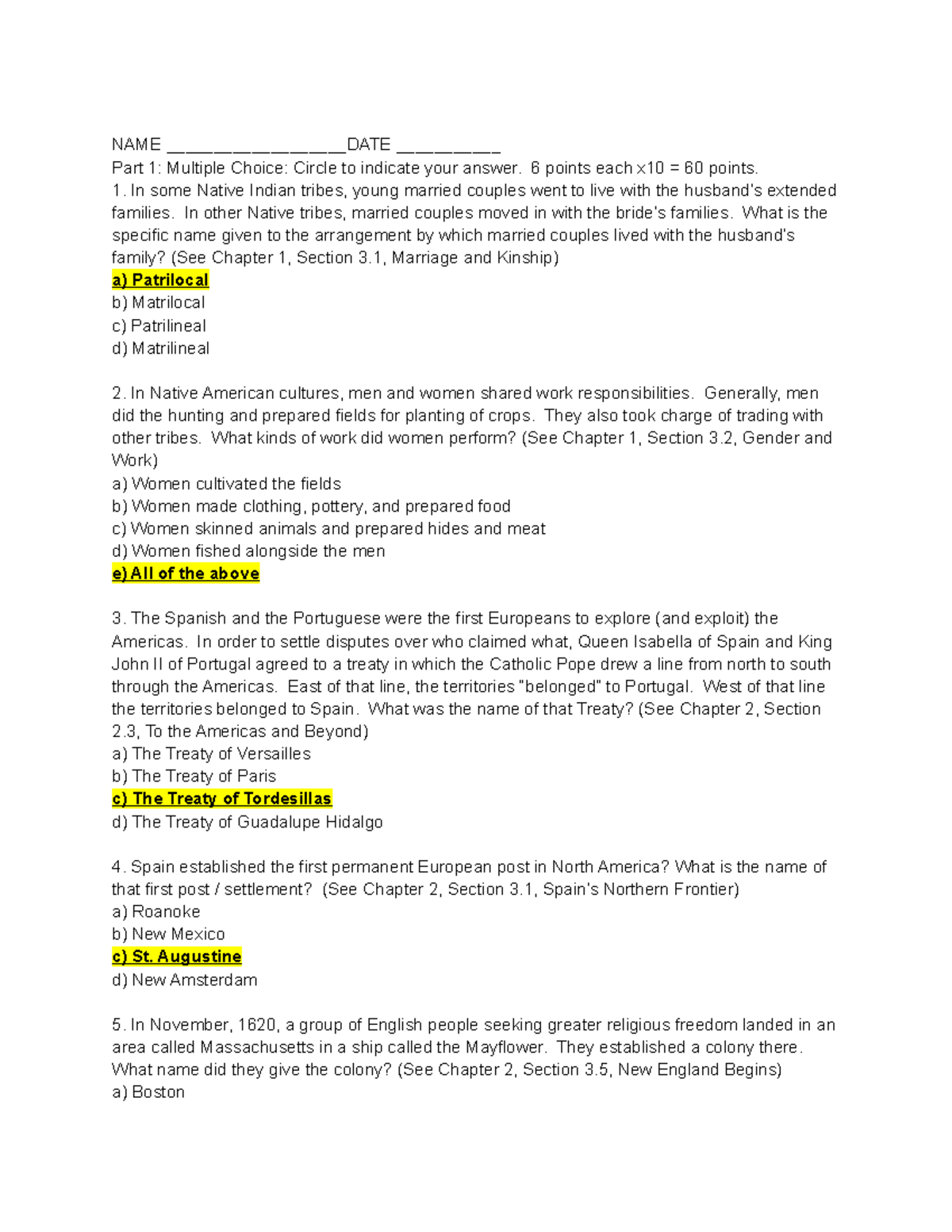 History assignment - NAME ___________________DATE ___________ Part 1 ...