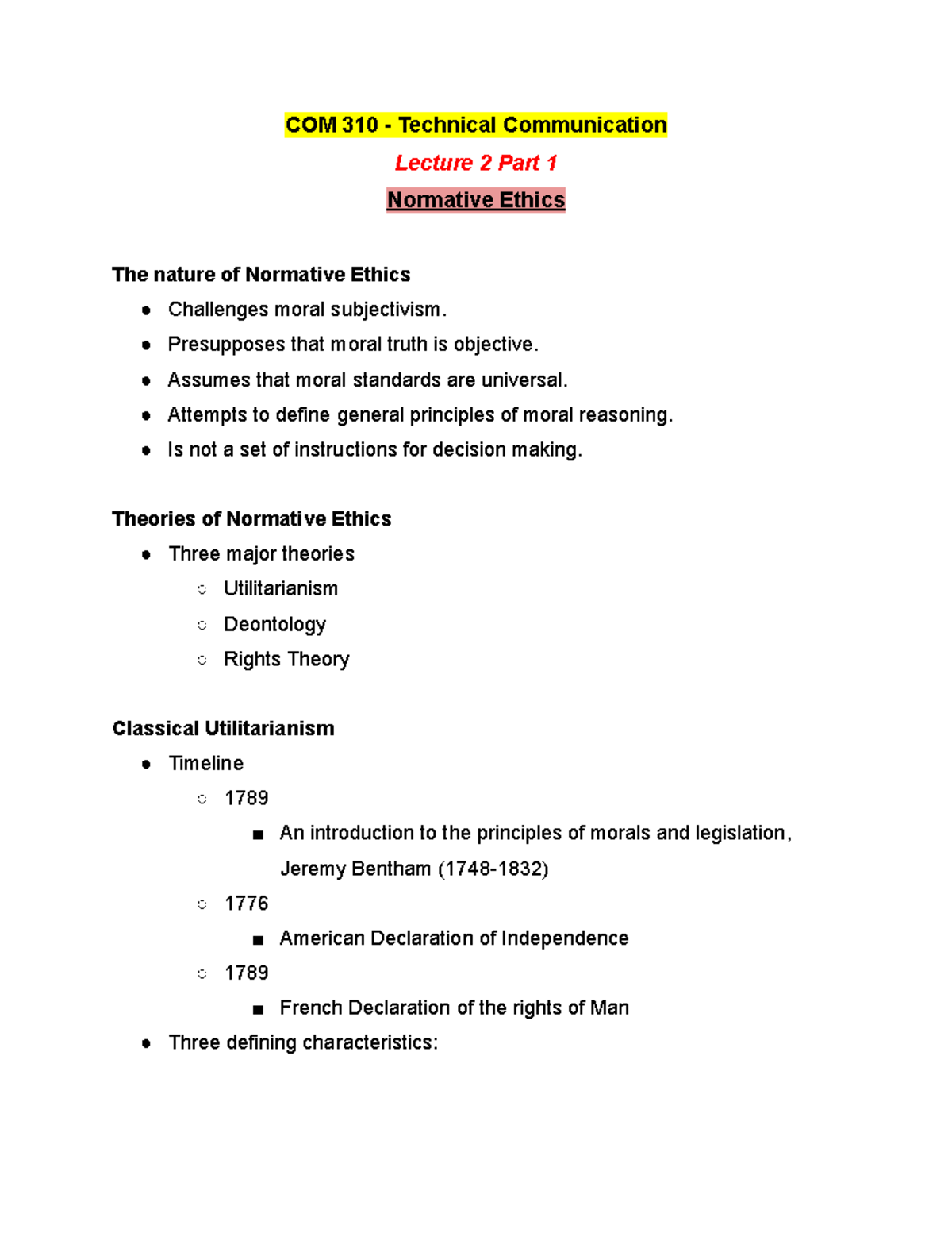 PHIL 321 Lecture 2 Part 1 - Spring 2020 - COM 310 - Technical Communication Lecture 2 Part 1 ...