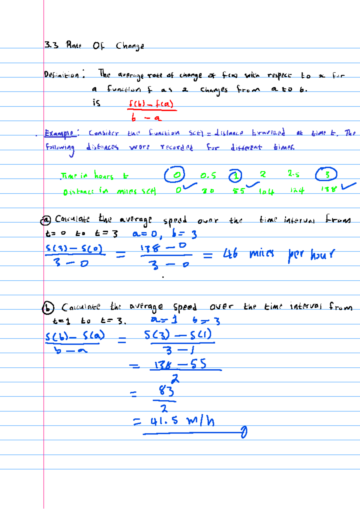 Lecture 11 (Rate of change and Derivatives) - 3 Rate of Change ...