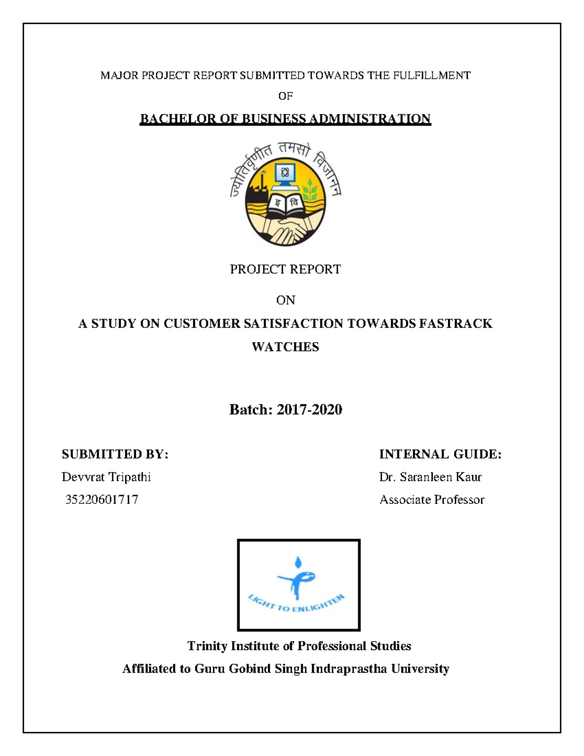 MPR Major Project Report (Sample) - MAJOR PROJECT REPORT SUBMITTED ...