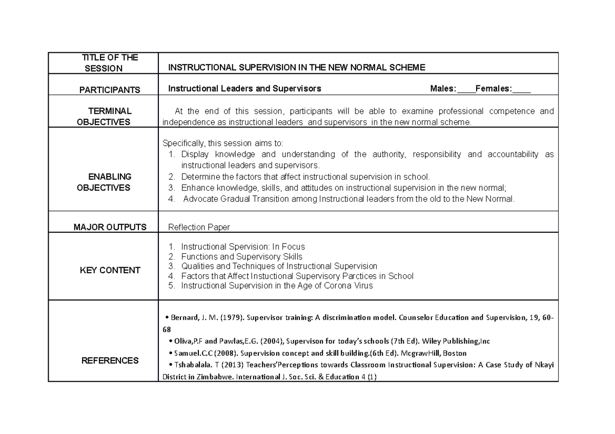 Session 1-Session Guide (IS in the New Normal Scheme) - TITLE OF THE ...