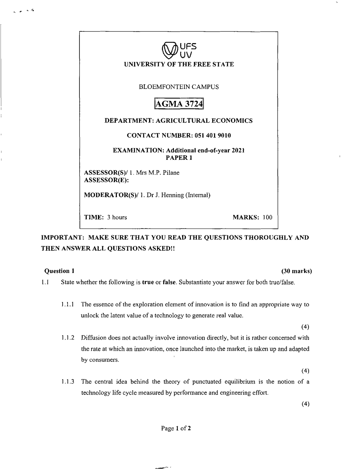 321Z65H 001HL8B2D000233 - UFS UV UNIVERSITY OF THE FREE STATE ...