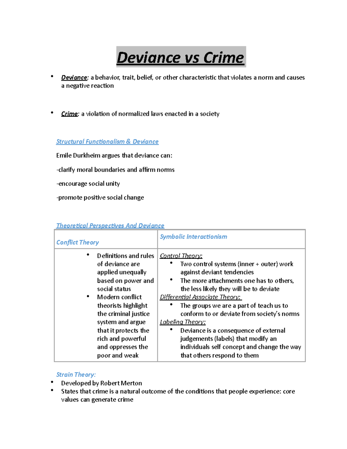 Deviance vs Crime - Deviance vs Crime Deviance: a behavior, trait ...