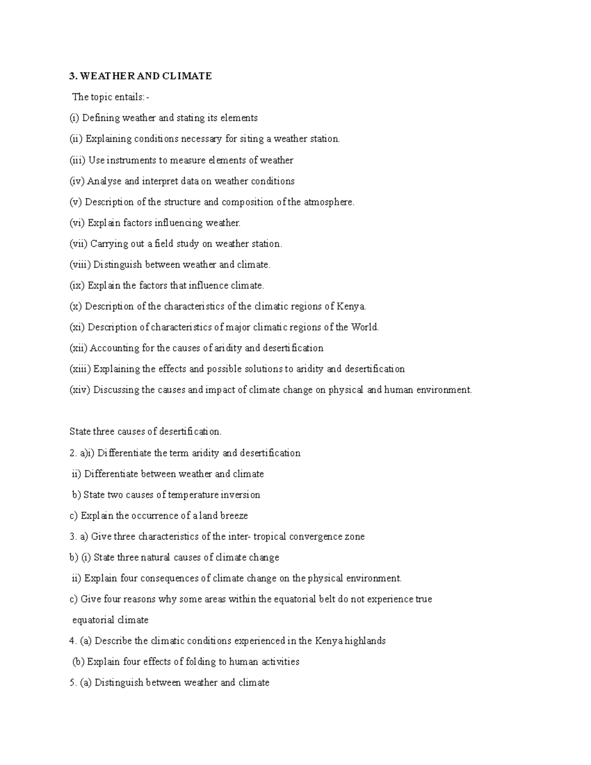 Geography topical weather and climate - 3. WEATHER AND CLIMATE The ...
