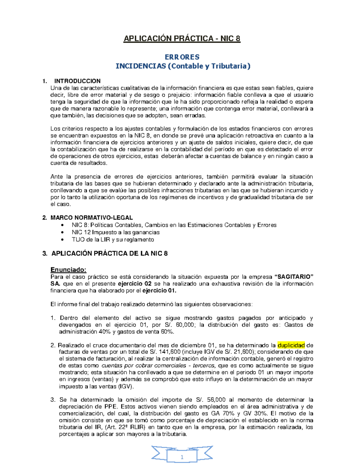 Errores-a-DIc - NIC 8 - APLICACIÓN PRÁCTICA - NIC 8 ERRORES INCIDENCIAS ...