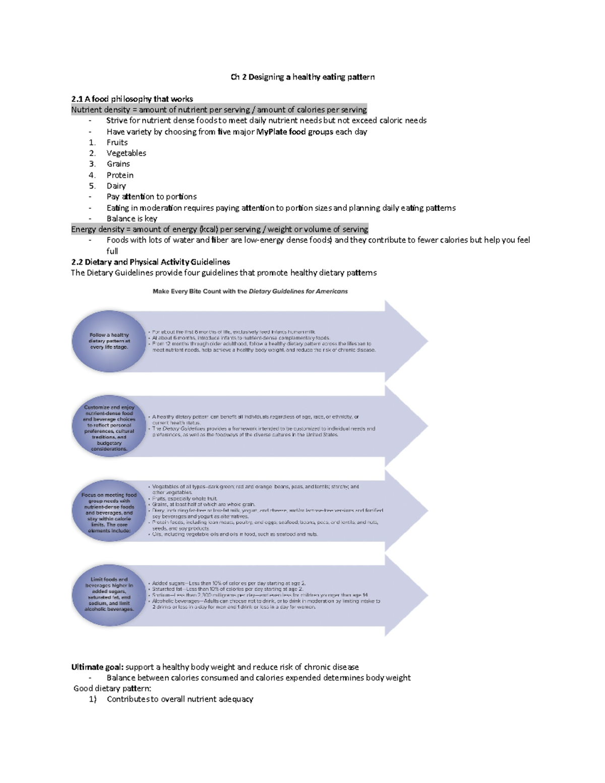 Ch 2 Designing a healthy eating pattern - Fruits 2. Vegetables 3 ...