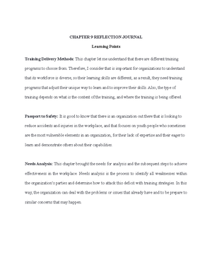 Chapter 1 Reflection - REFLECTION JOURNAL Chapter 1 Firstly, I learned ...