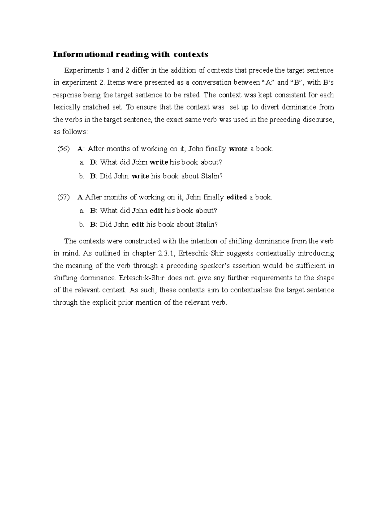 Informational reading with contexts - Informational reading with ...
