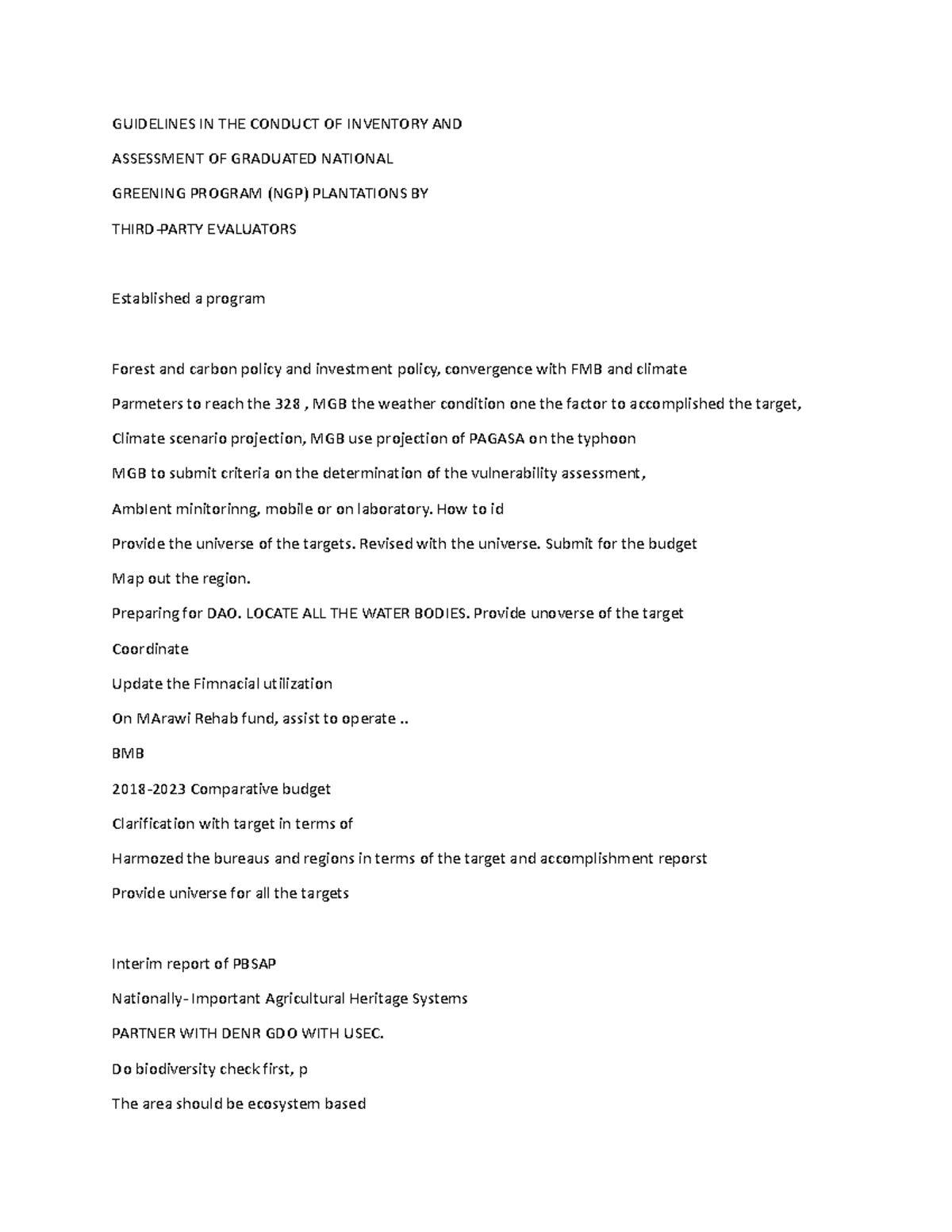 Guidelines IN THE Conduct OF Inventory AND - GUIDELINES IN THE CONDUCT ...