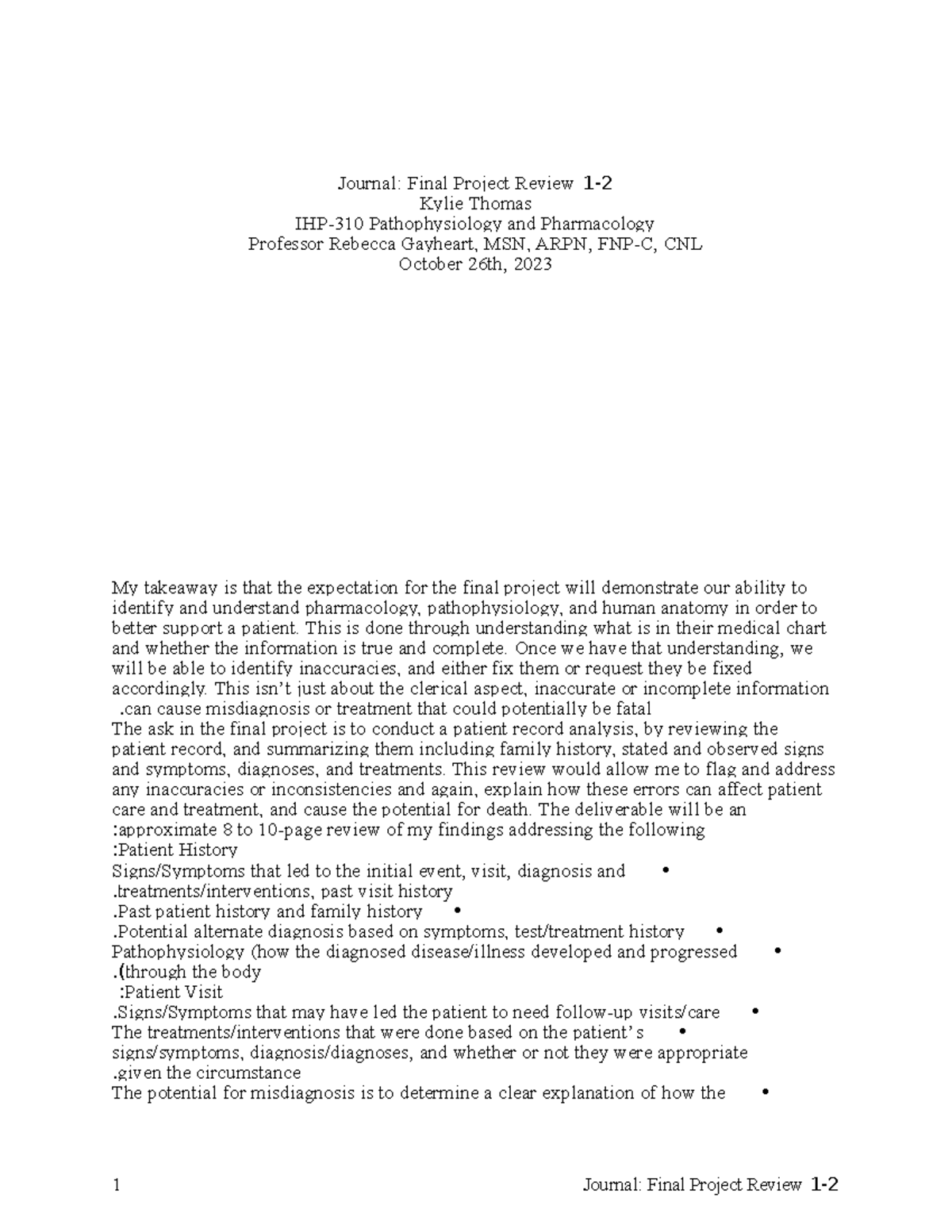 1-2 Journal Final Project Review - Journal: Final Project Review1 ...