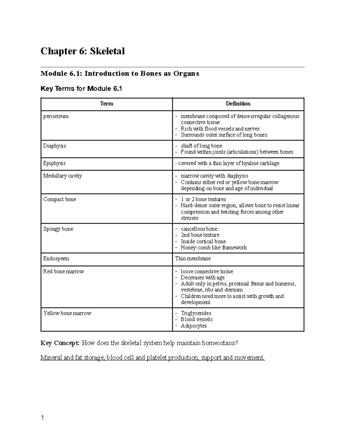 Chapter 6 skeletal - Chapter 6: Skeletal Module 6: Introduction to ...