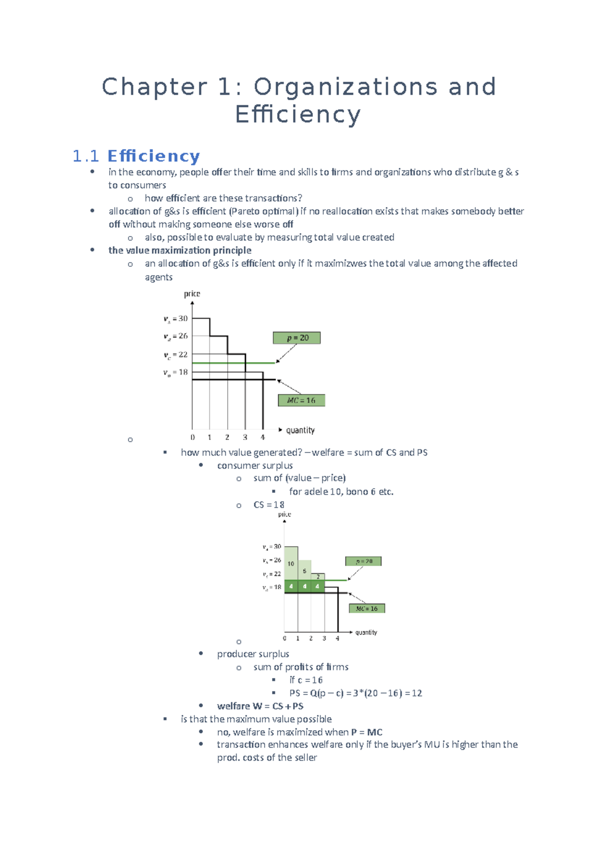 Chapter 1 - Organizations and Efficiency - Chapter 1: Organizations and ...
