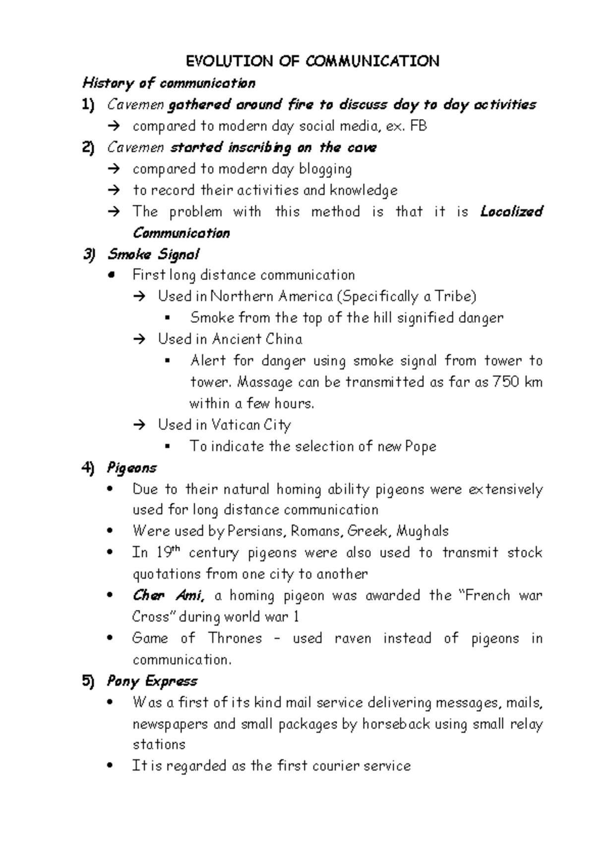 1.1 MIL - MIL NOTES - EVOLUTION OF COMMUNICATION History of ...