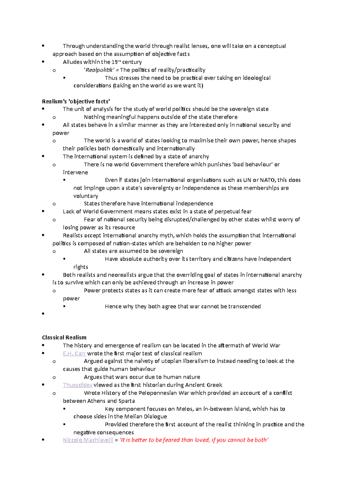 Realism - Through understanding the world through realist lenses, one ...